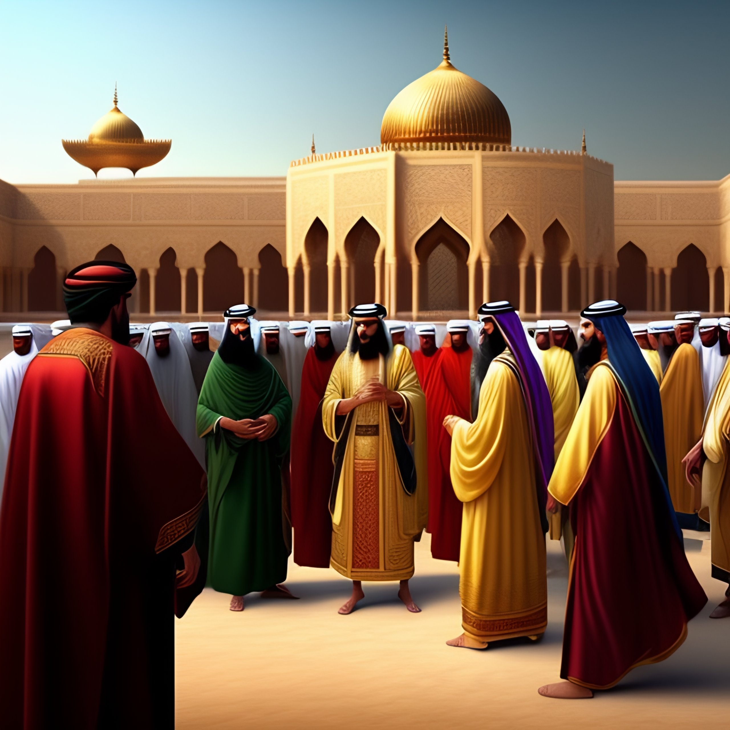 Lexica - A photo realistic digital art of an 8th century group of eight ...