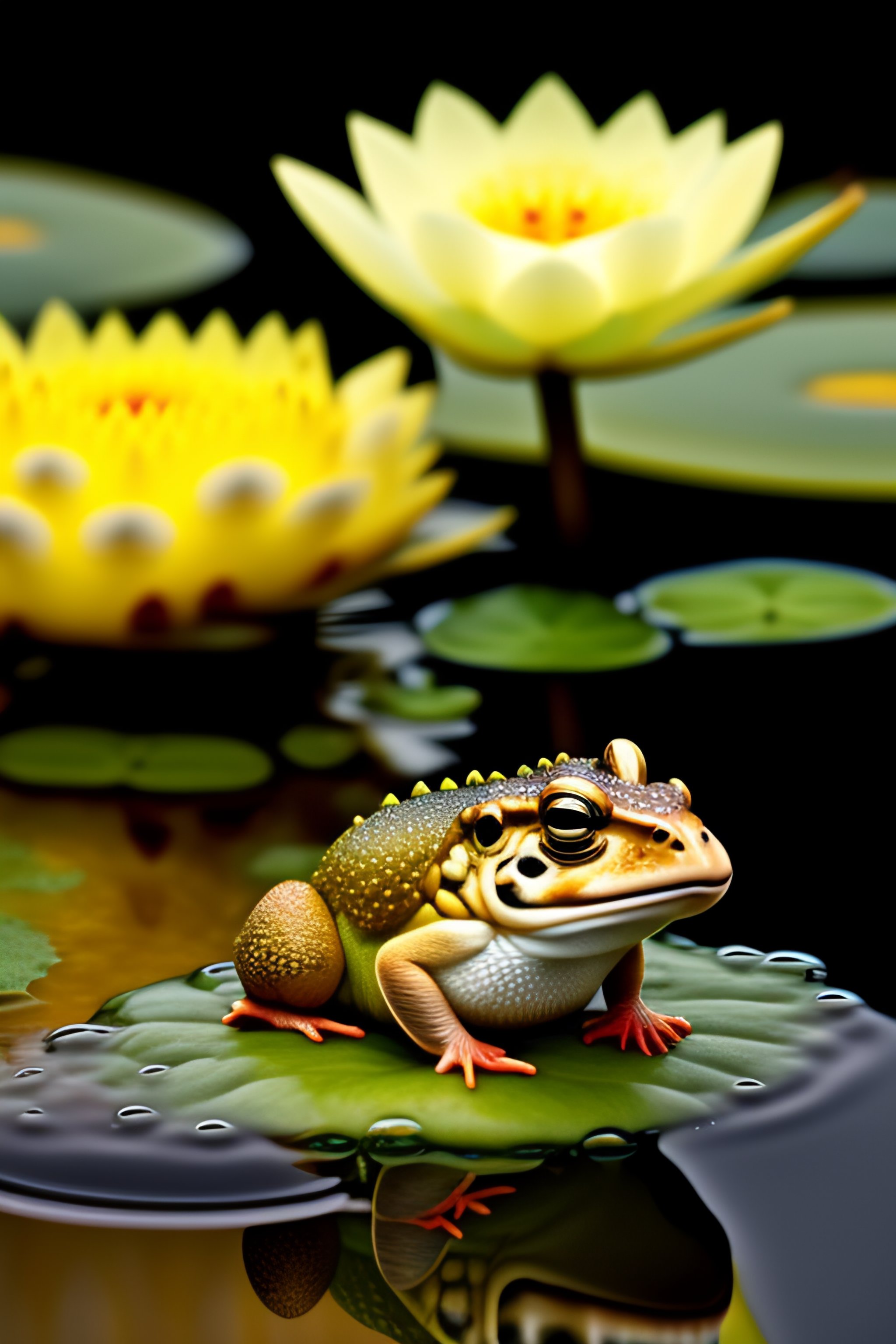 Lexica - King toad on his waterlily