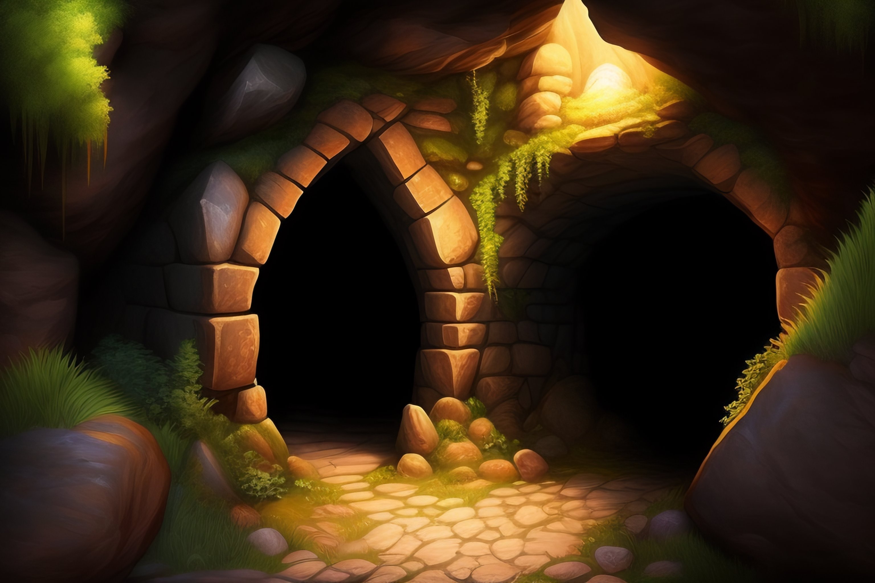 Lexica - Cave entrance, hidden door, d & d, dungeons and dragons, fantasy