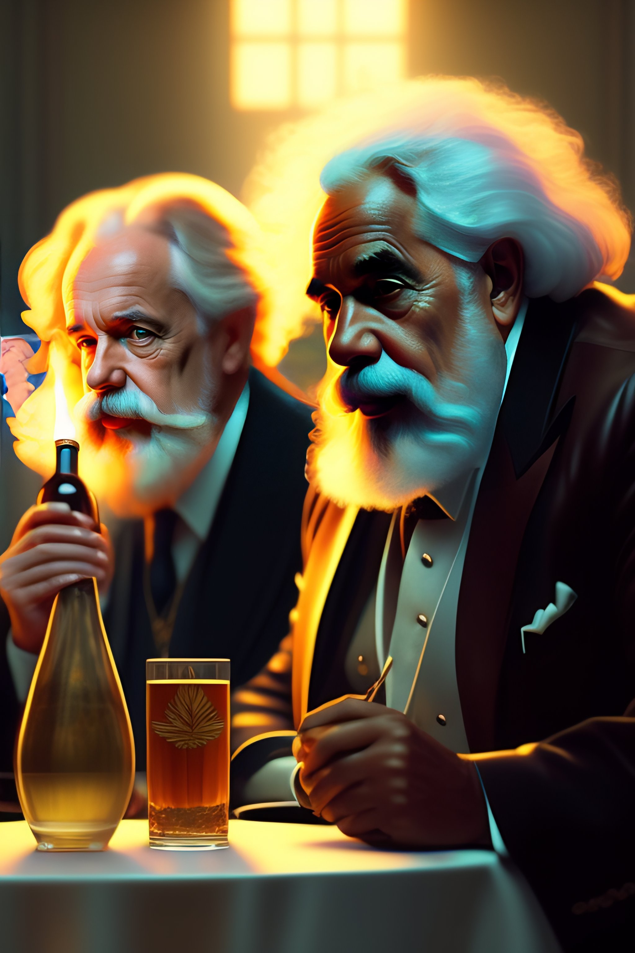 Lexica - Jesus, einstein and darwin are smoking weed, drunk, in the ...