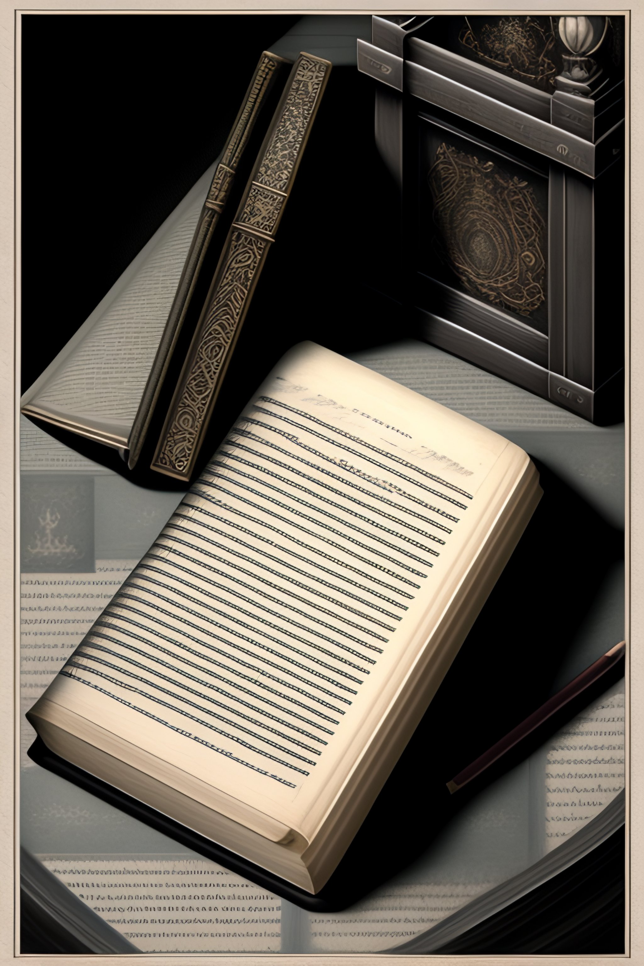 Lexica - Beautiful pencil drawing of cursed book manuscript, 19th ...