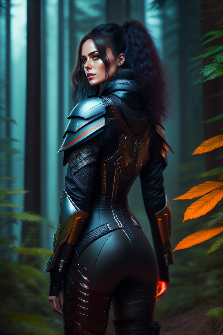 Lexica - Cyberpunk woman assassin gothic, commander in an armored suit ...