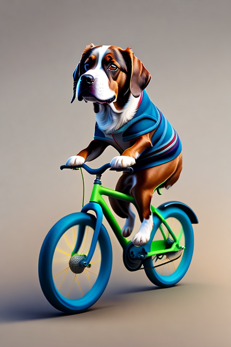 Lexica - A dog riding a bike, hyperrealistic