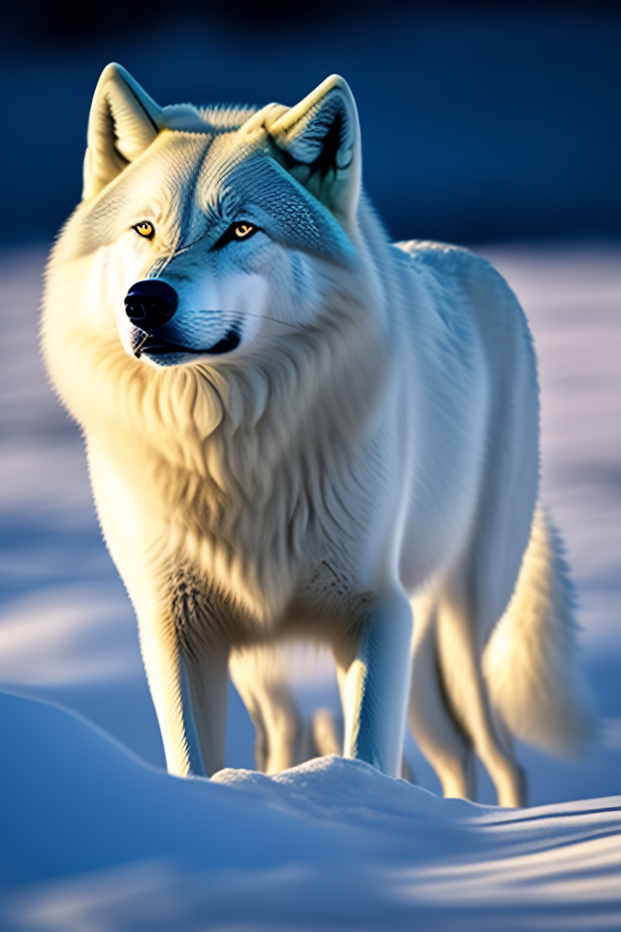 Lexica - A huge arctic wolf howling on Facial mark shows the extent of ...