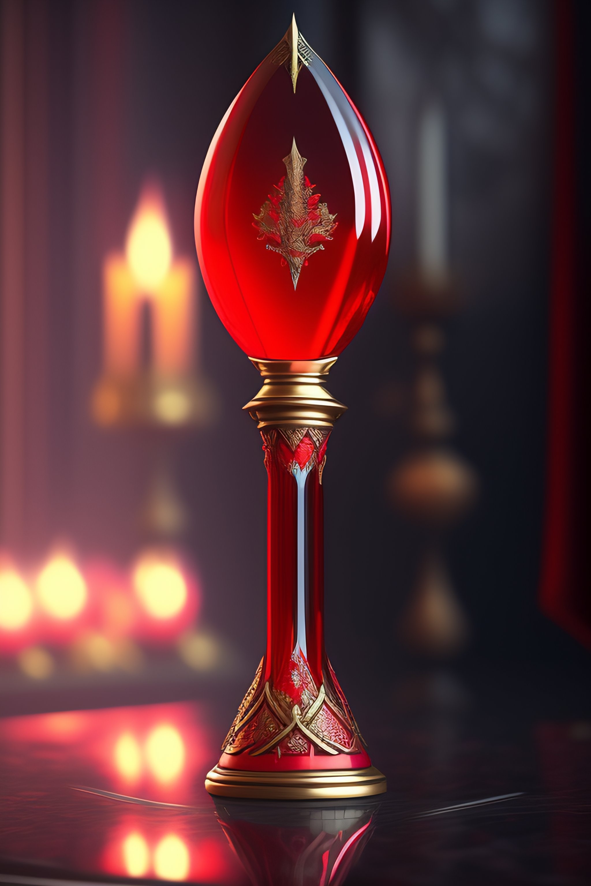 Lexica - Fantasy longsword made of transparent red glass, evil magic ...