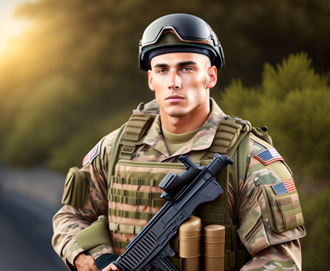 Lexica - A hot male soldier, holding a gun, wearing a soldier uniform ...