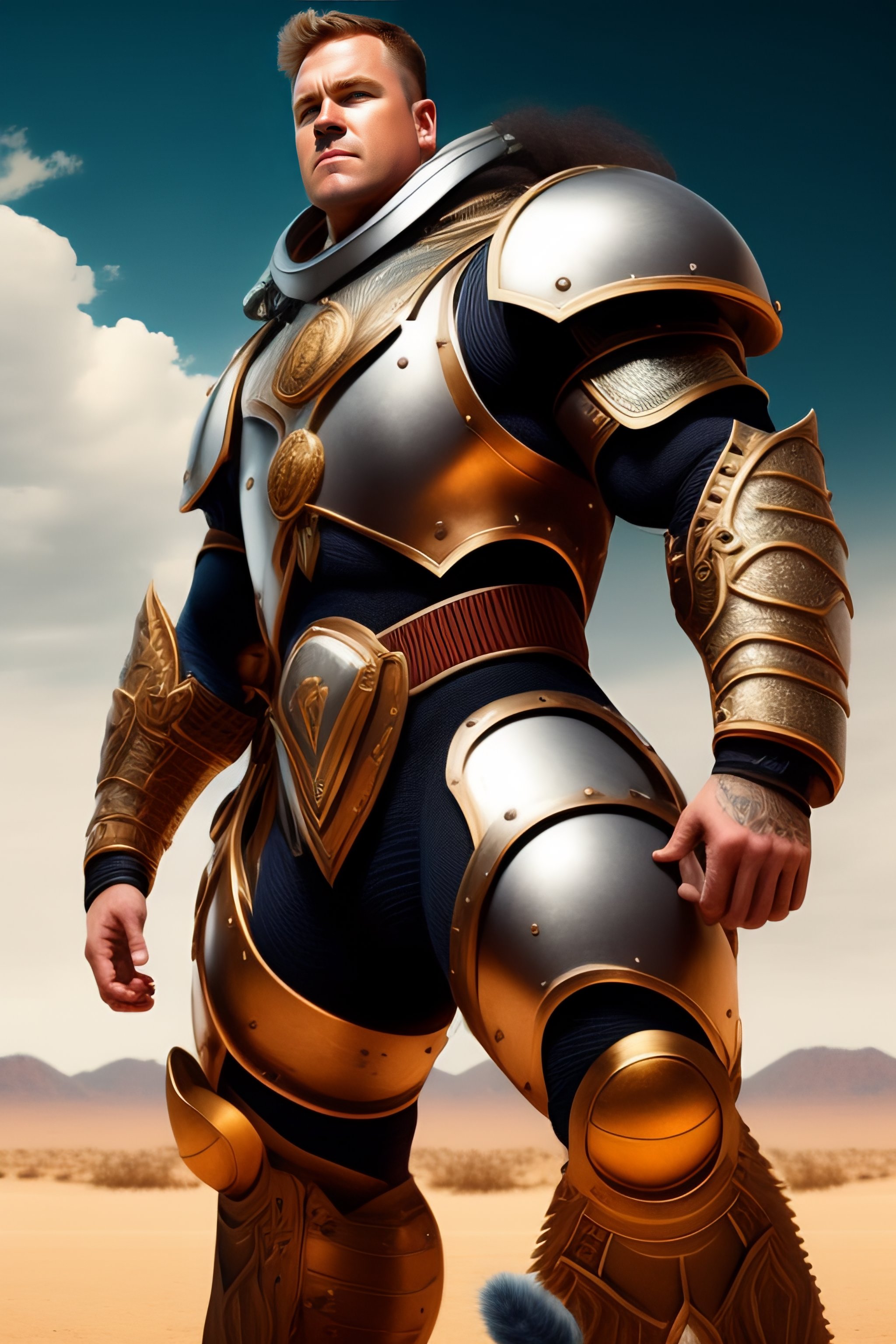 Lexica - White man with an AK-47 and a strong armor broken
