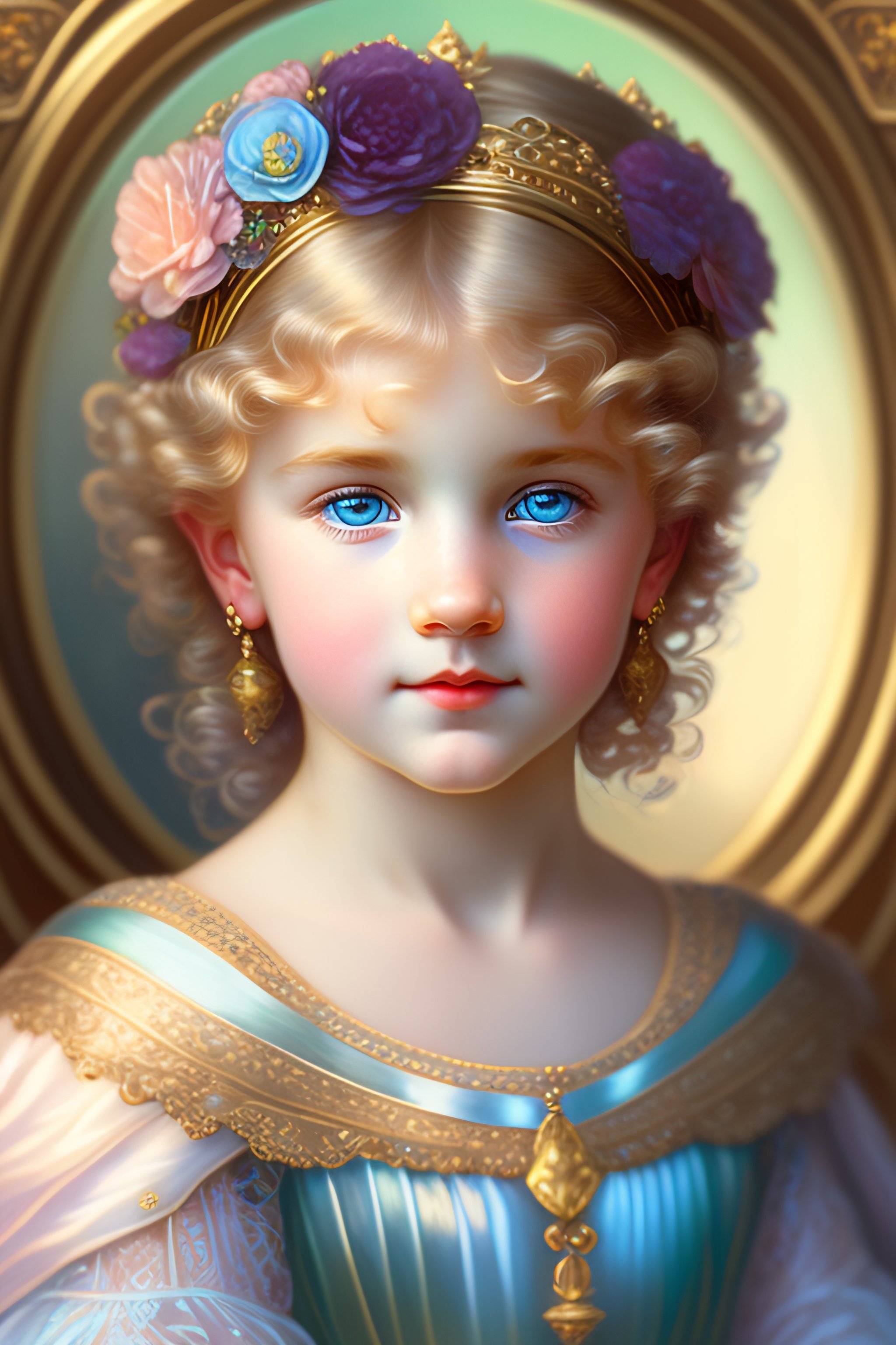 Lexica - Highly detailed full bust portrait, piercing blue eyes, coy ...