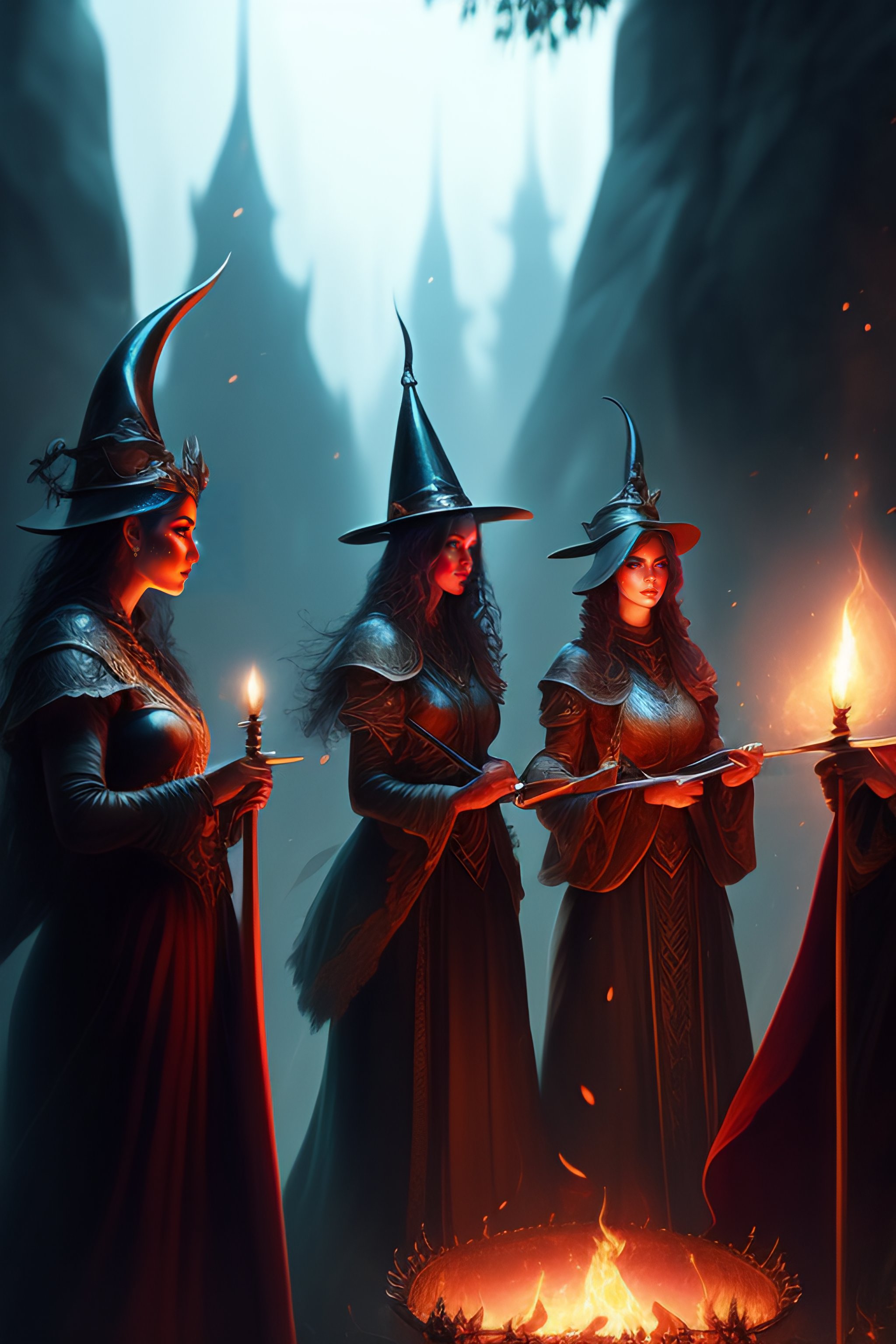 Lexica - Very very very very highly detailed epic photo of witches ...