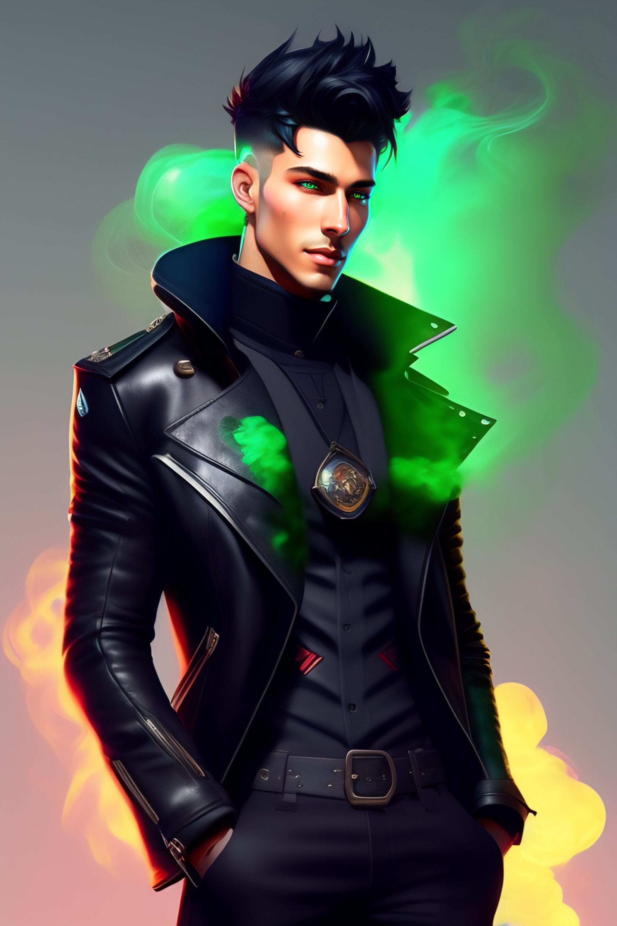 Lexica - Tall handsome young man, Eyes that are bright blue, wild messy ...