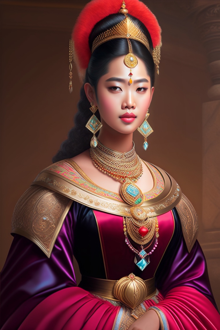 Lexica - Depict Purbararang as a haughty and vain princess, portrayed ...