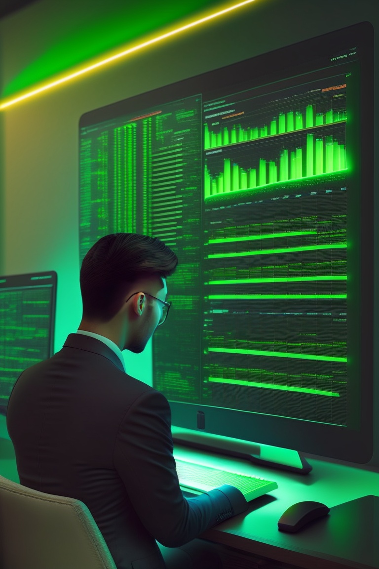 Lexica - Person analyzing data, green