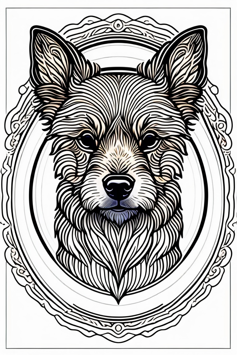 Lexica - Coloring page for adults, bold lines, dark lines, mandala ...