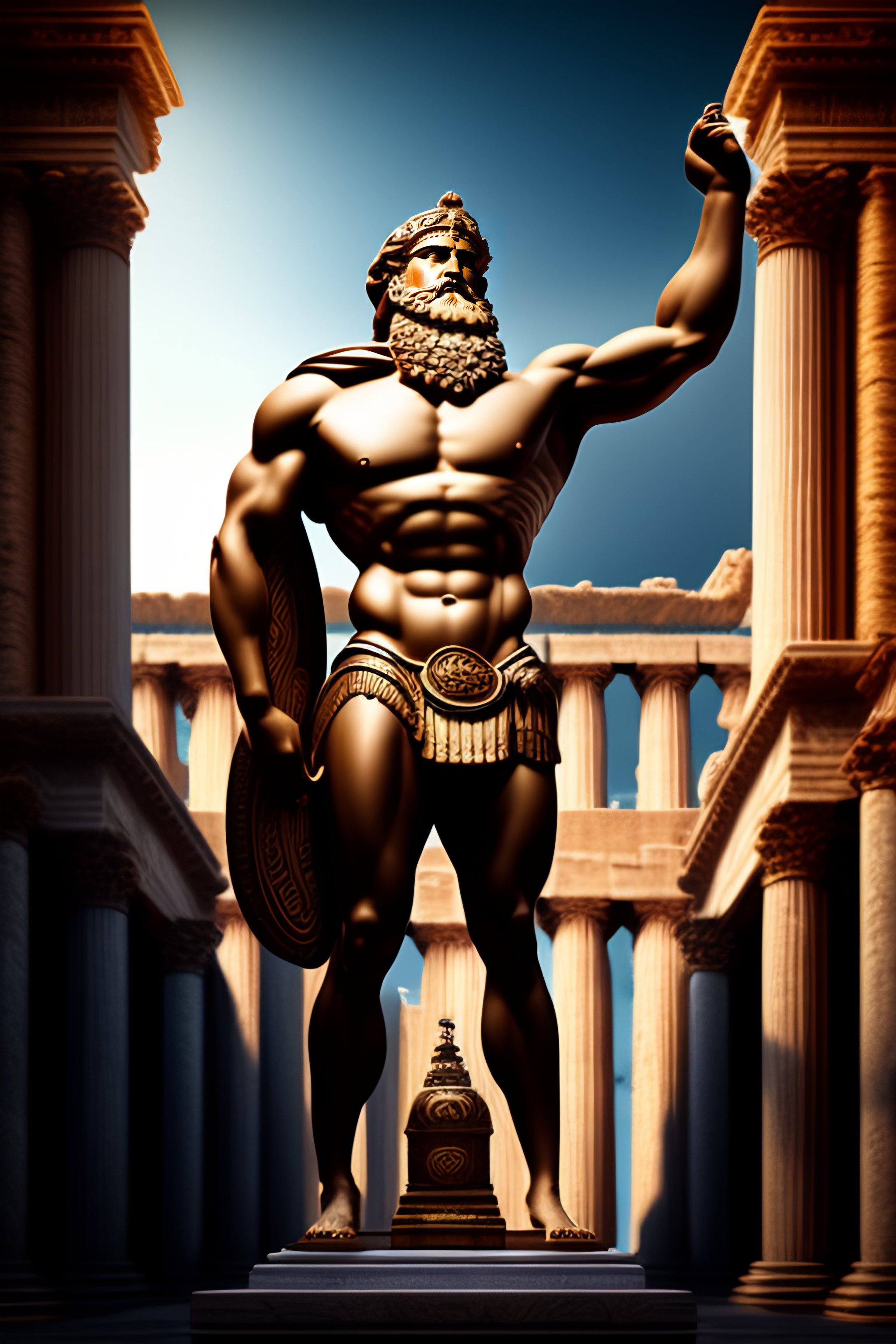 Lexica - Ancient greek god atlas in roman colosseum