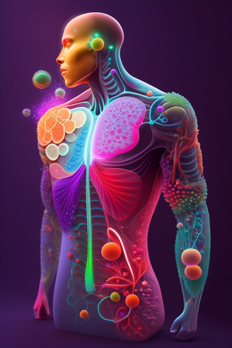 Lexica - An intricate digital illustration of a human body with the ...
