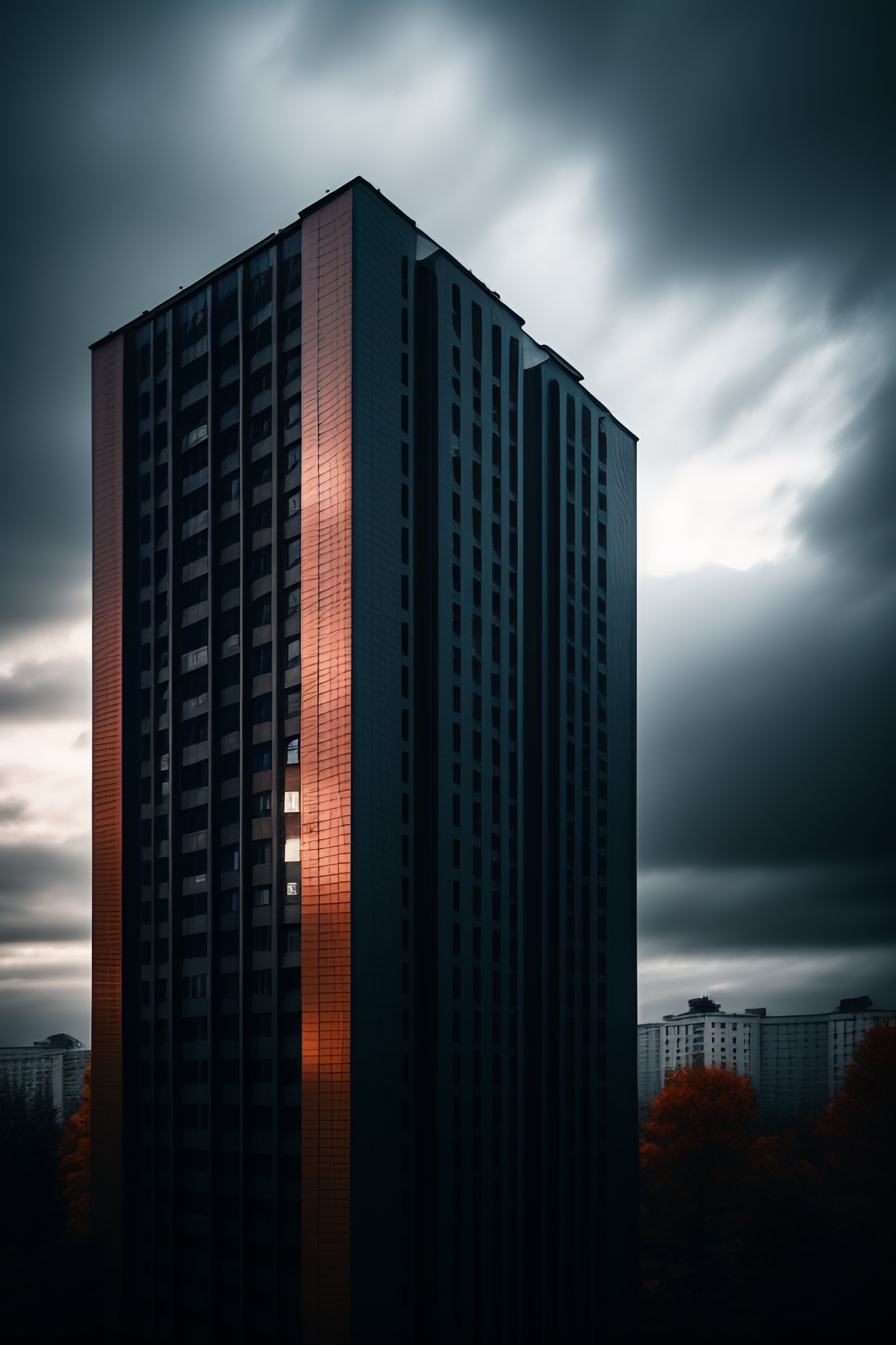 Lexica - Soviet apartment building, five floors, overcast sky, autumn ...