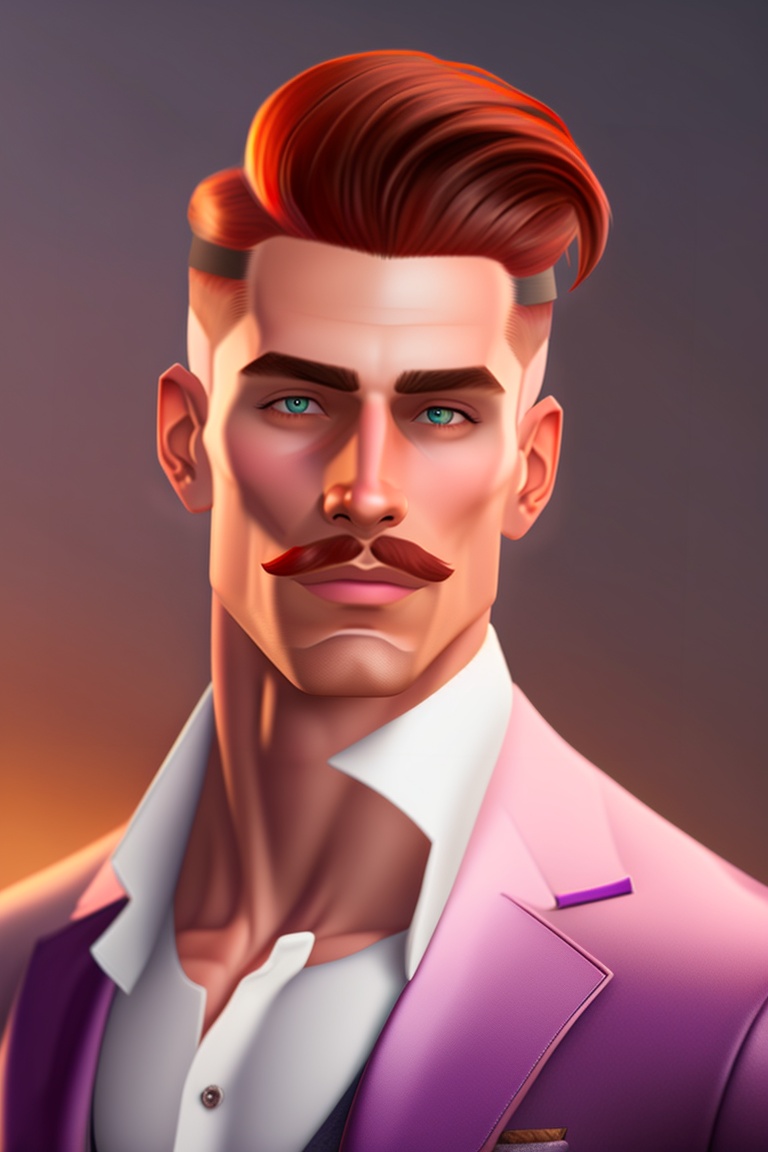 Lexica - A tall, tan man with deep red hair. His hairstlye is an messy ...