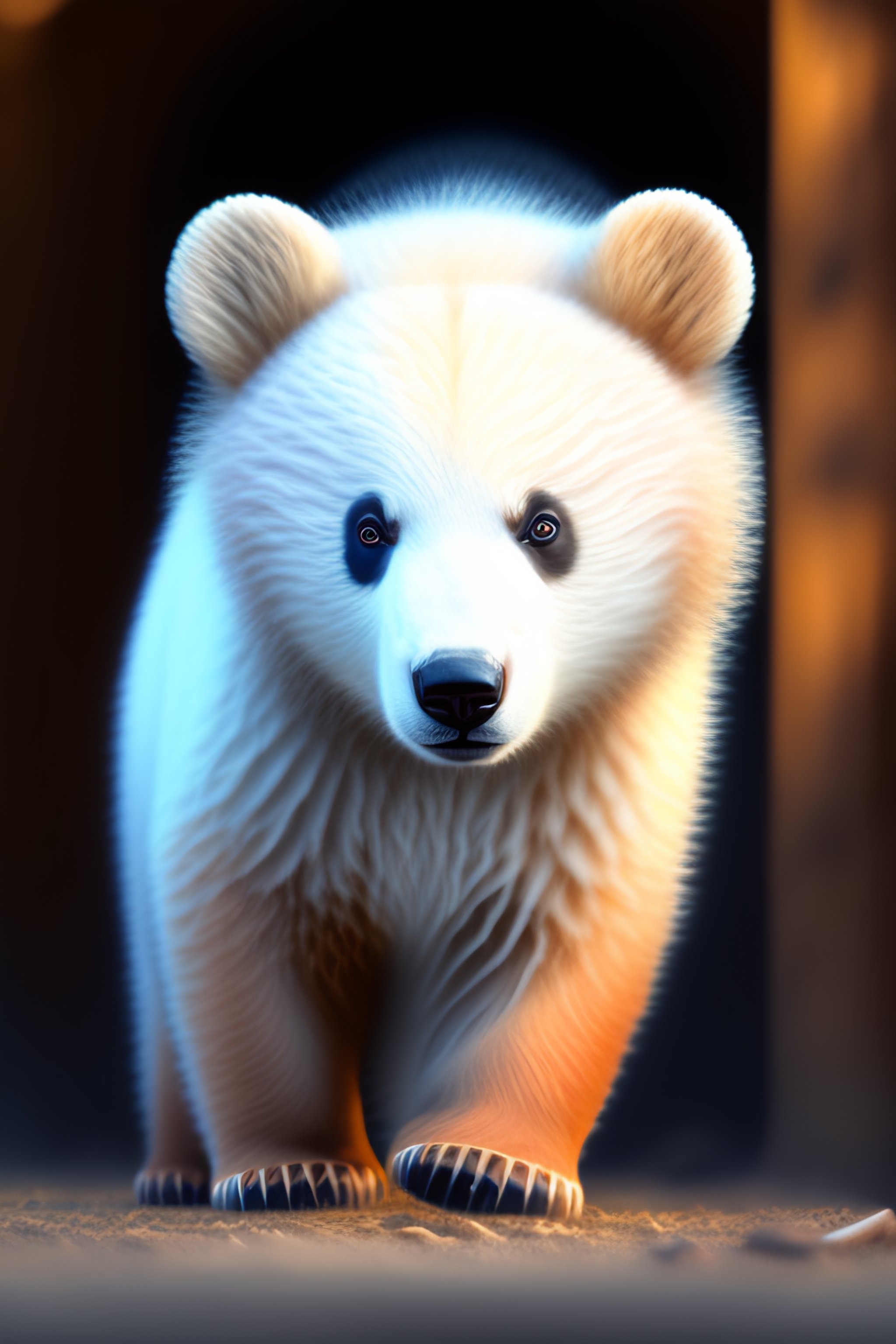 Lexica - Scary white bear cub