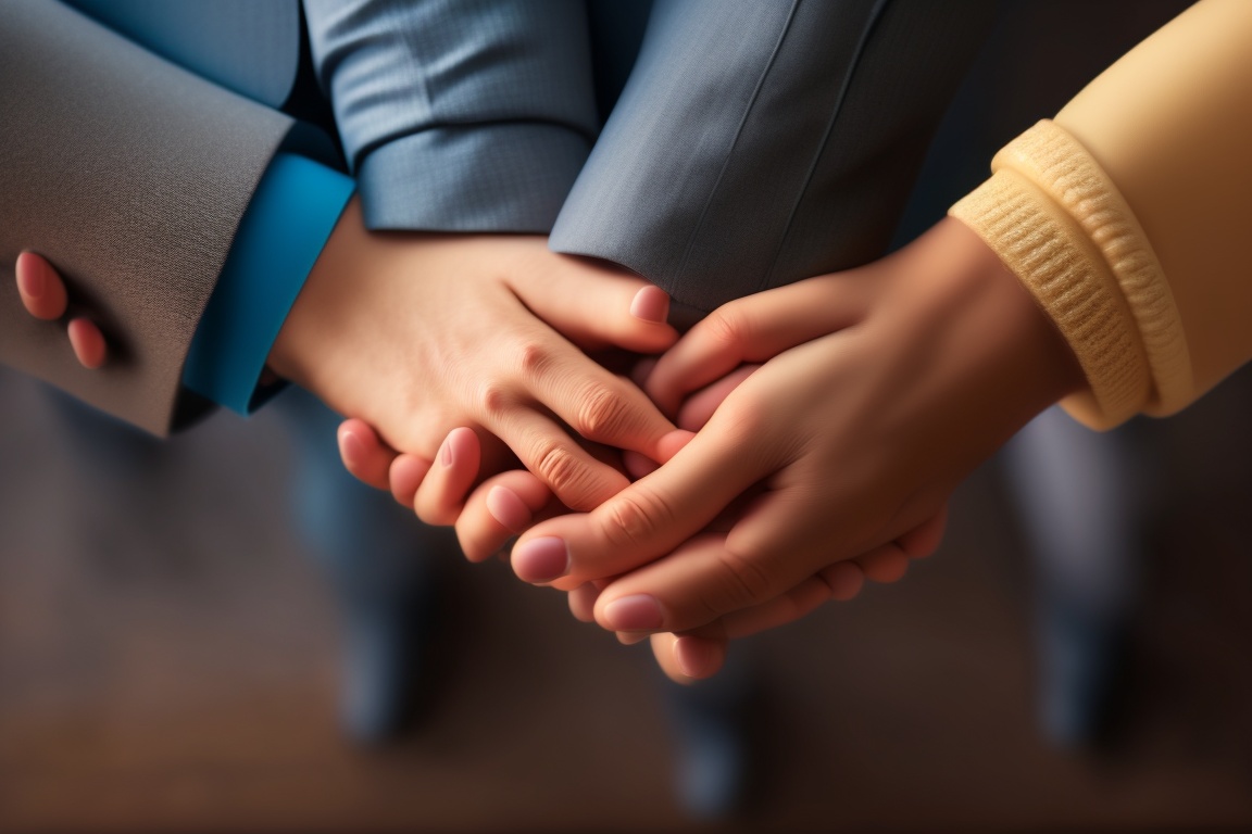 Lexica - A picture displaying hands holding each other, forming a chain ...