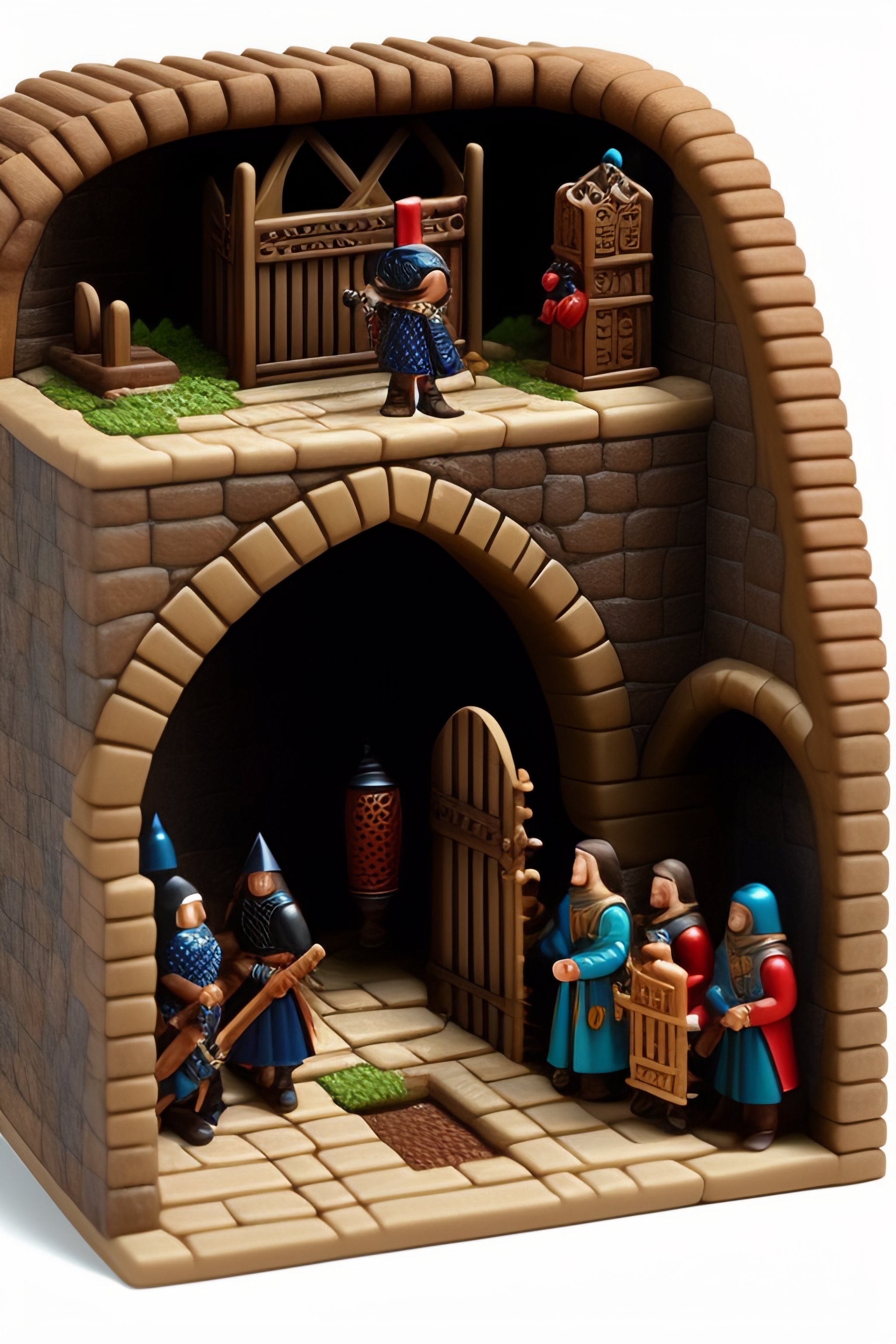 Lexica - Extra detailed portret of medieval dungeon with prisoners and ...
