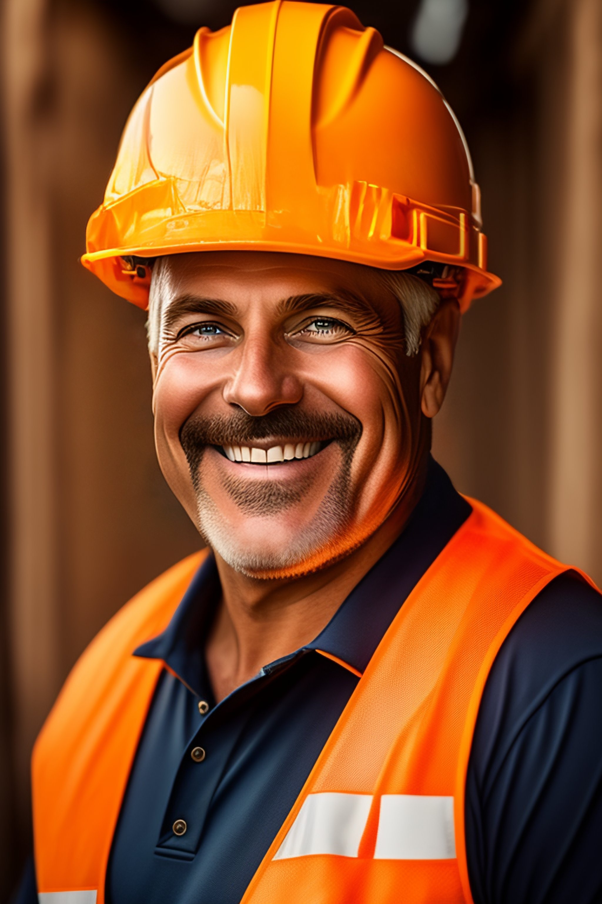Lexica - Hyper realistic photo of a happy middle aged construction ...