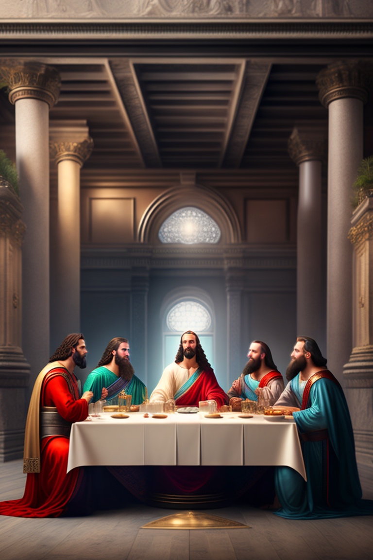 Lexica - Jesus apostles sitting at the last supper, 12K photos, 8k ...