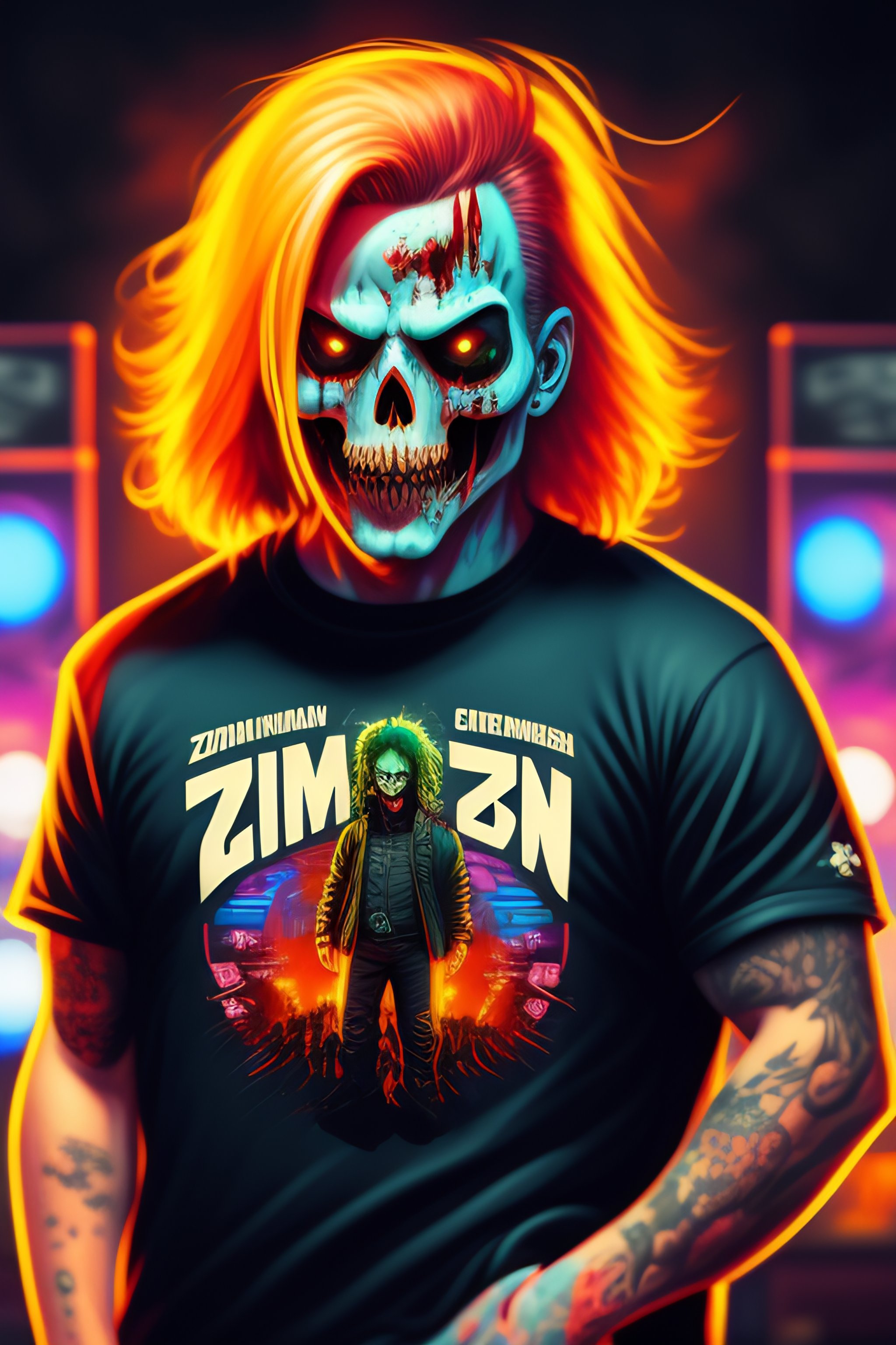 Lexica - An intense action full length portrait of cute zombie reaching ...