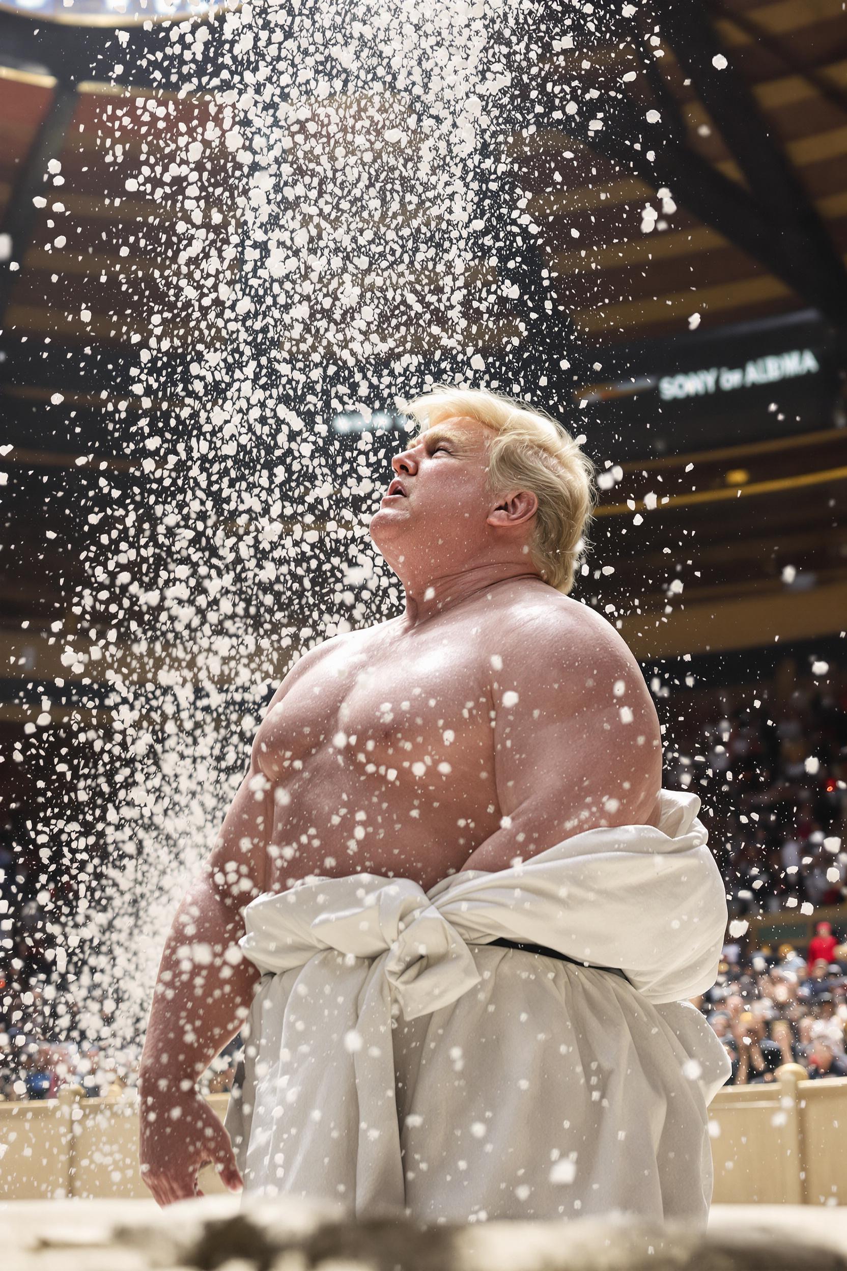 Lexica - Sumo wrestler Donald Trump, sports action shot, shot on Sony Alpha