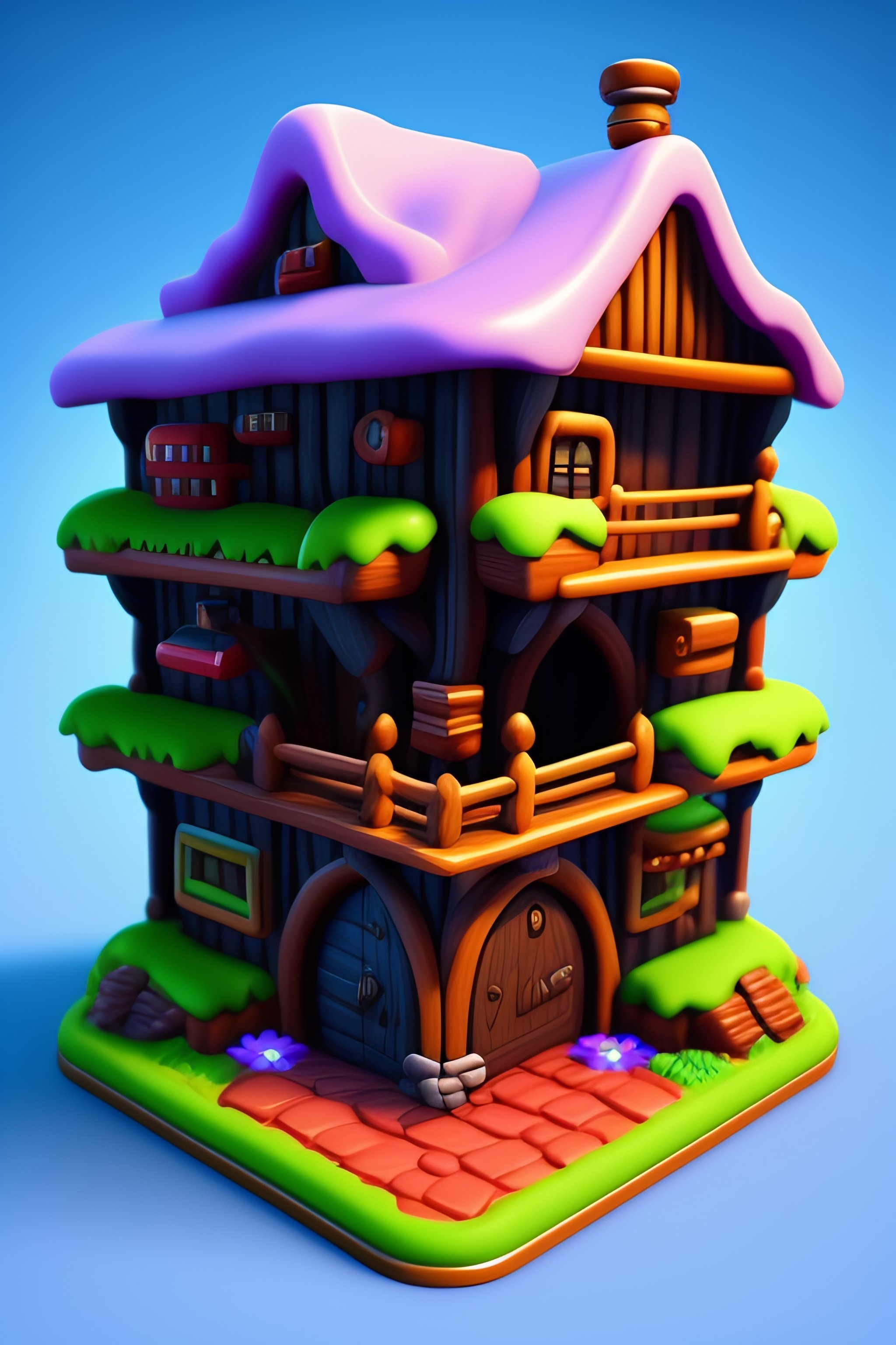 Lexica - 3d stylized little game building