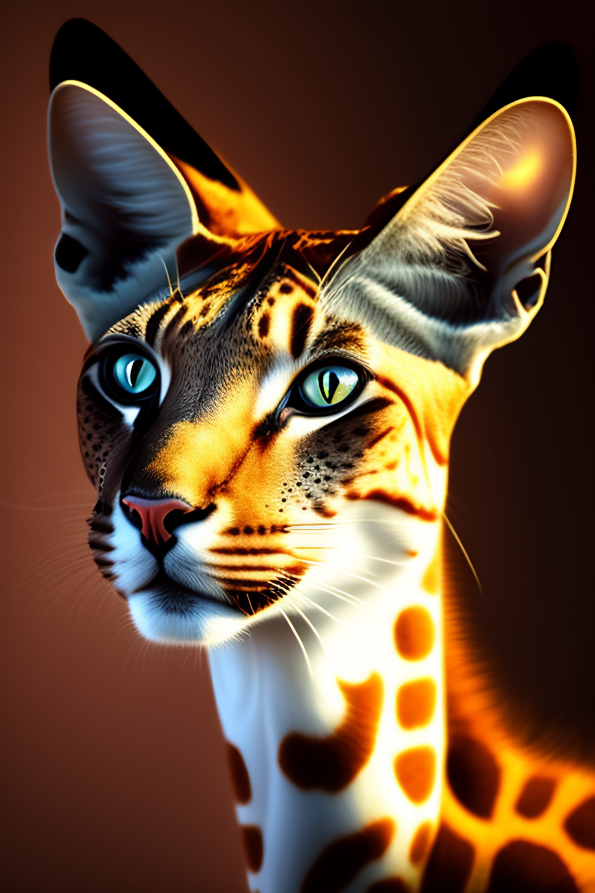 Lexica - Portrait of a cat that looks like a giraffe