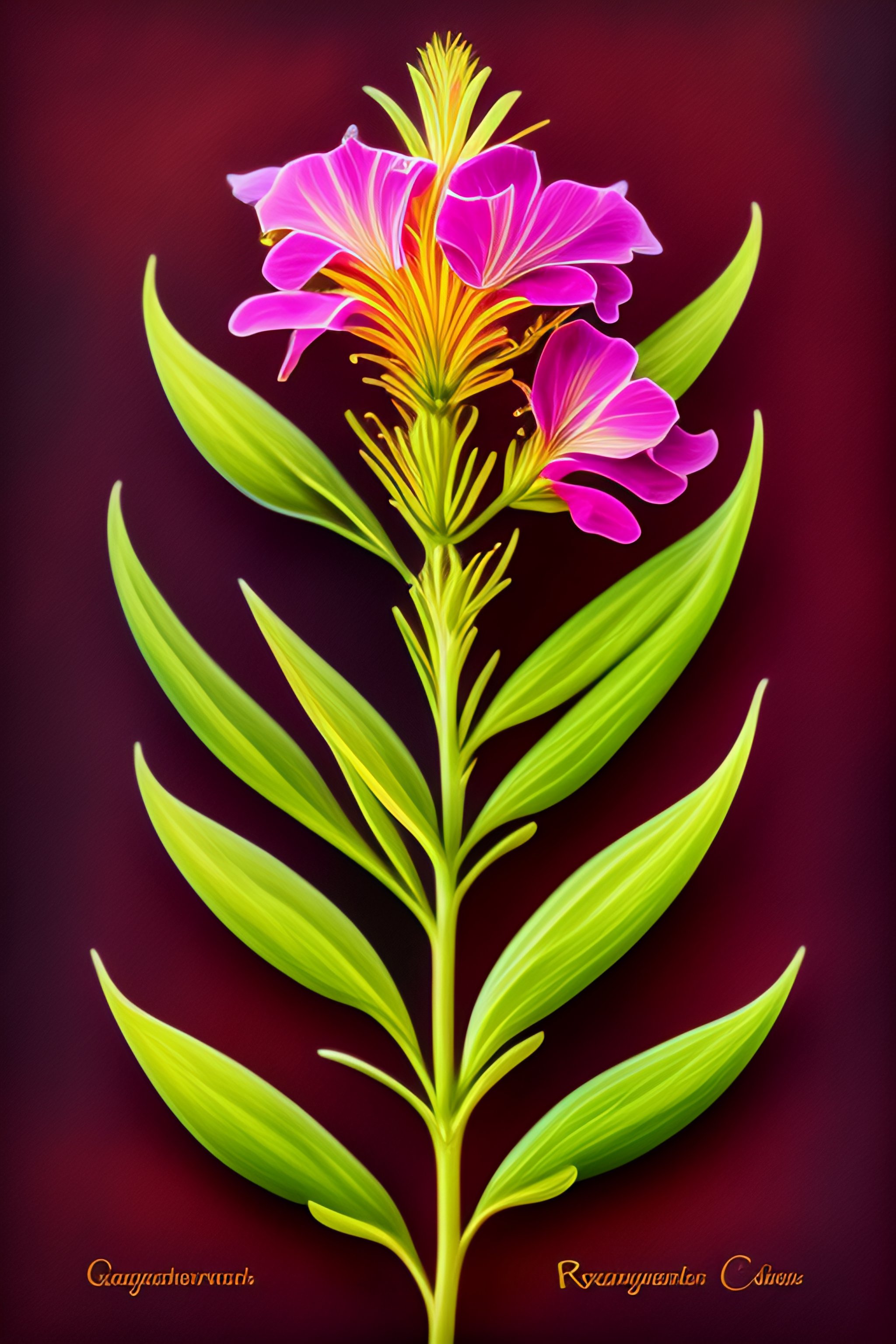 Lexica - Botanical colorful illustration of rosemary