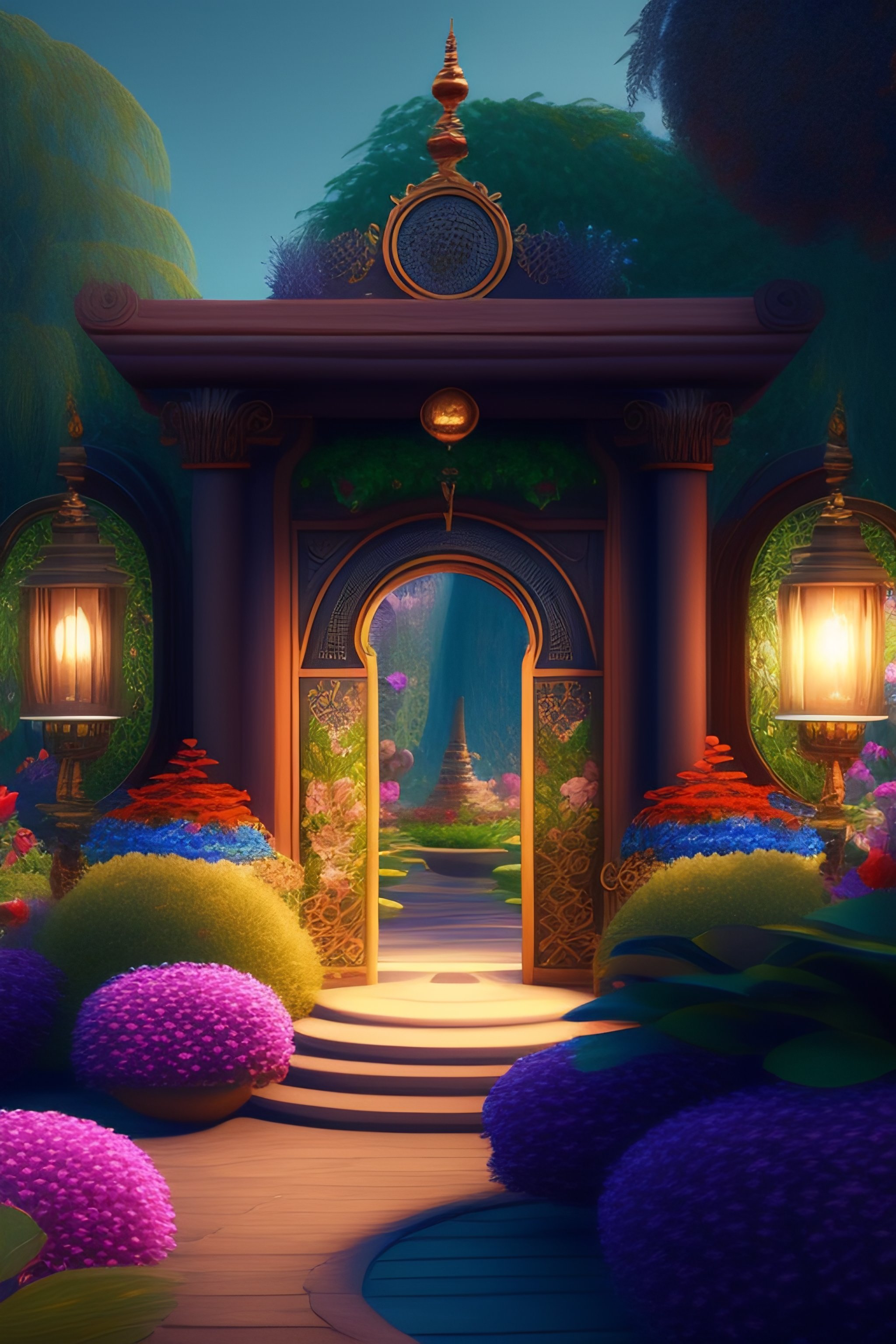 Lexica - Magic secret garden, detailed, 8k, --ar 2:3