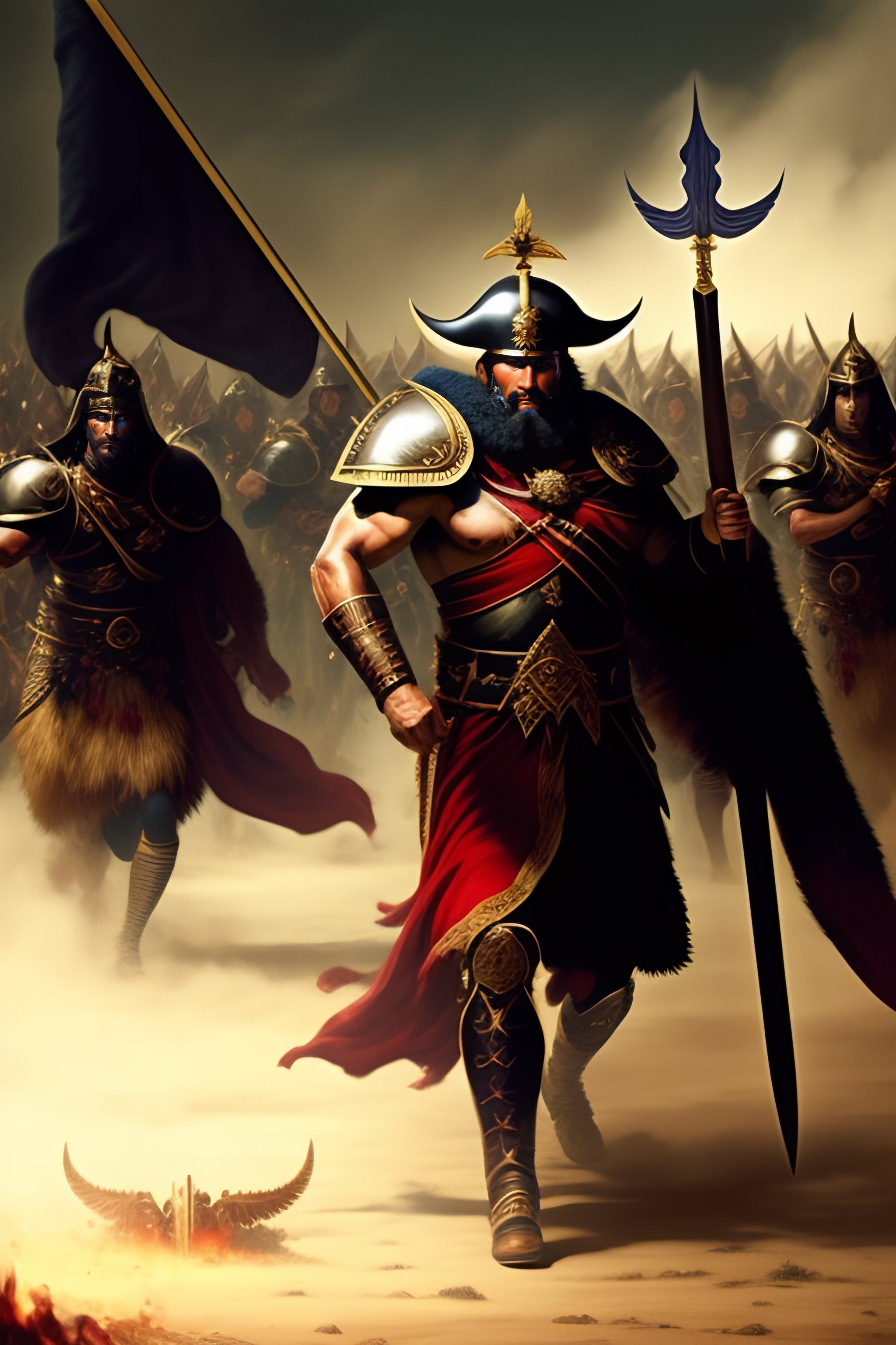 Lexica - A roman legion fighting a demon army on a battlefield covered ...