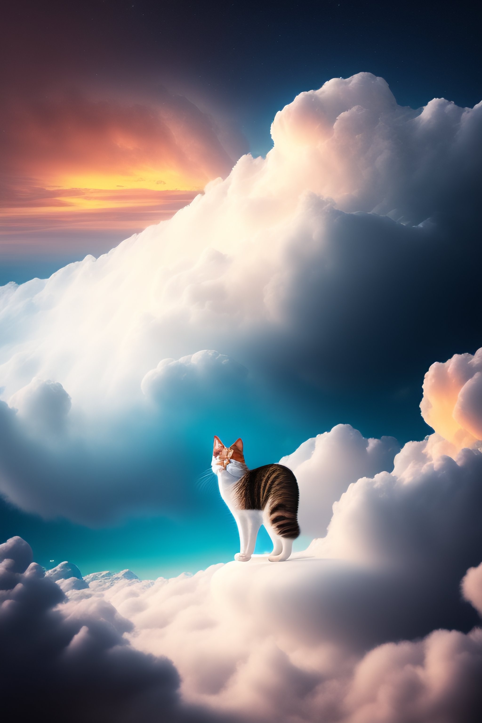Lexica - A cat on the clouds