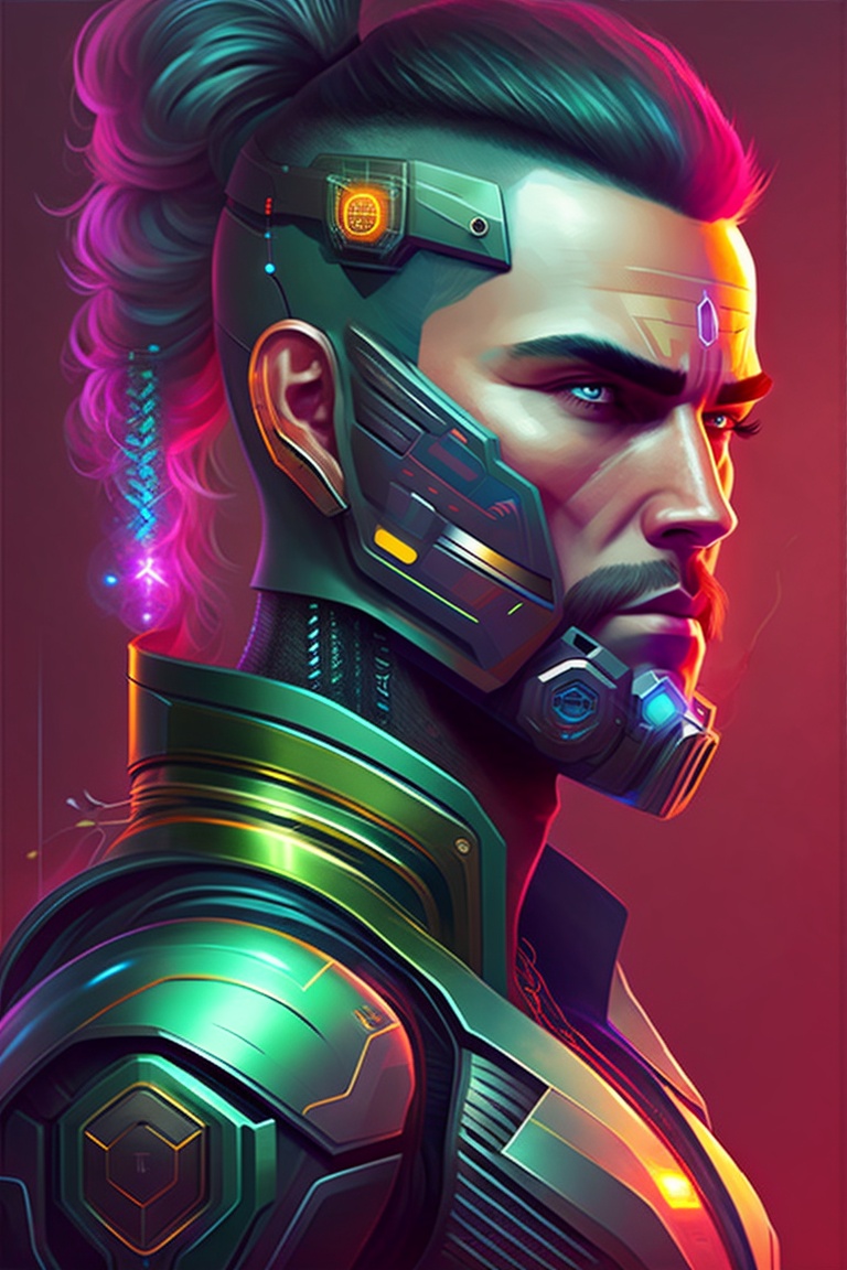 Lexica - Cyberpunk, Humanoid Futuristic High detailed Robot Face and ...