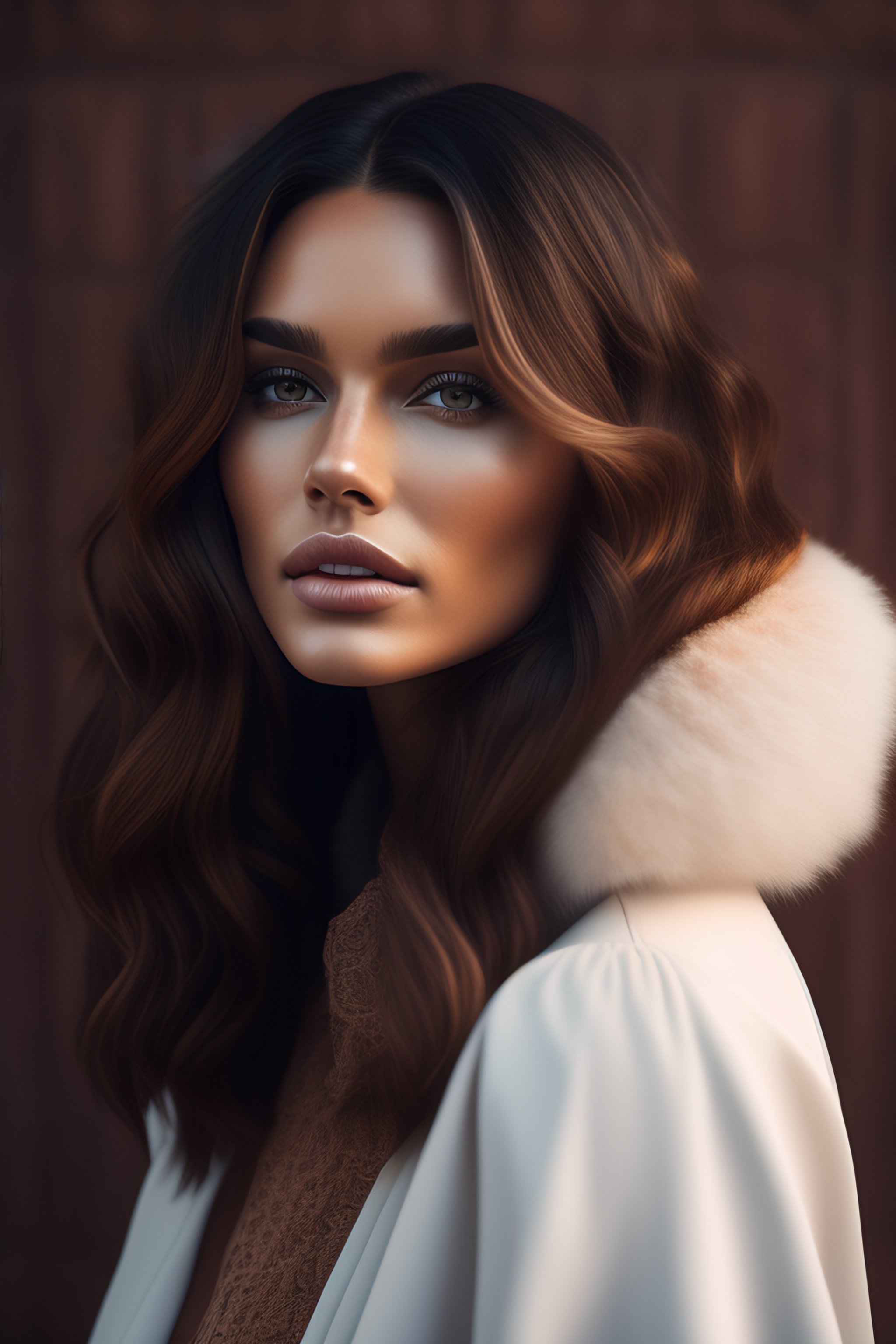 Lexica - A portrait of a beautiful brune caucasian woman, fine - art ...