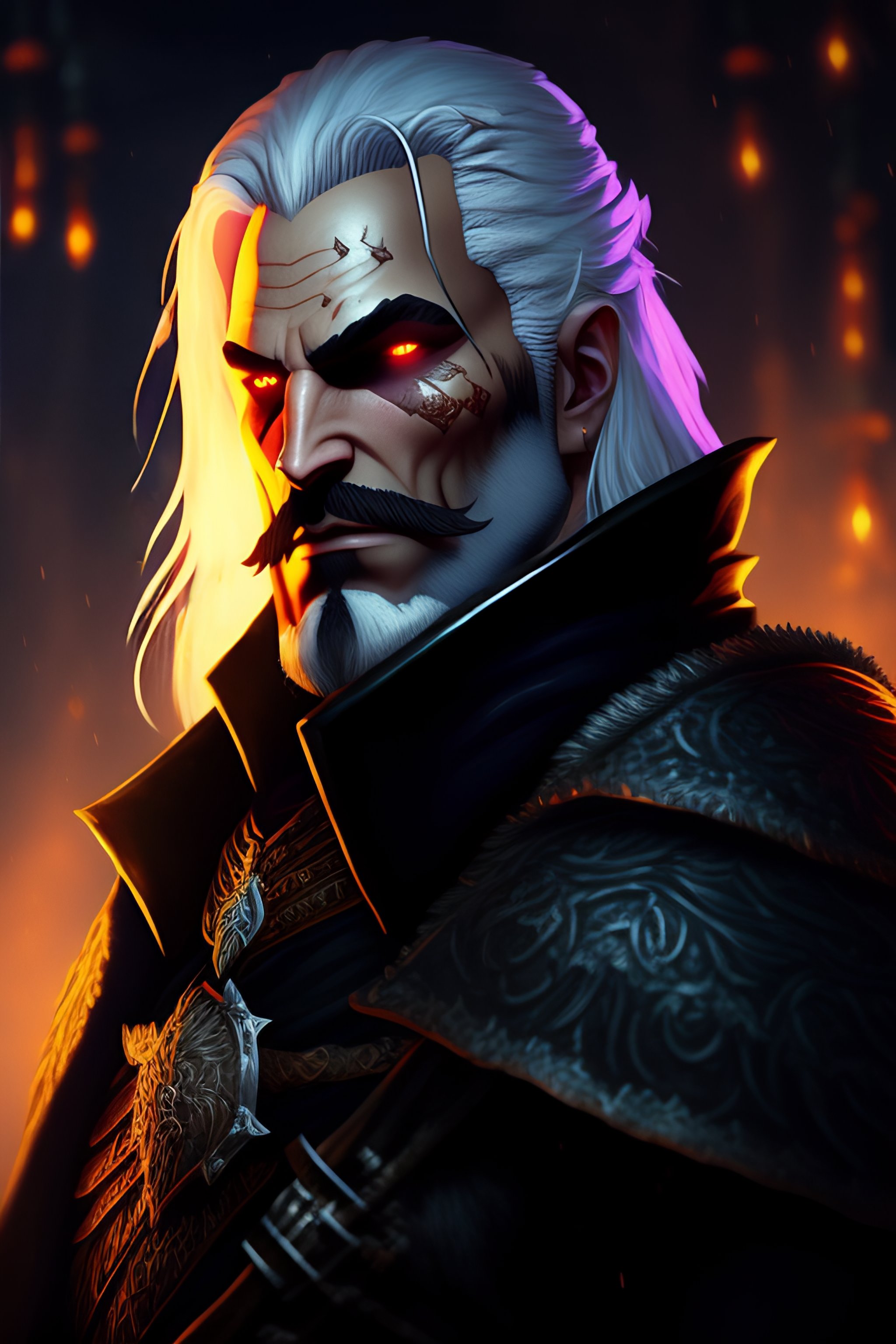 Lexica - Geralt of Rivia as the lich king, darkest dungeon style