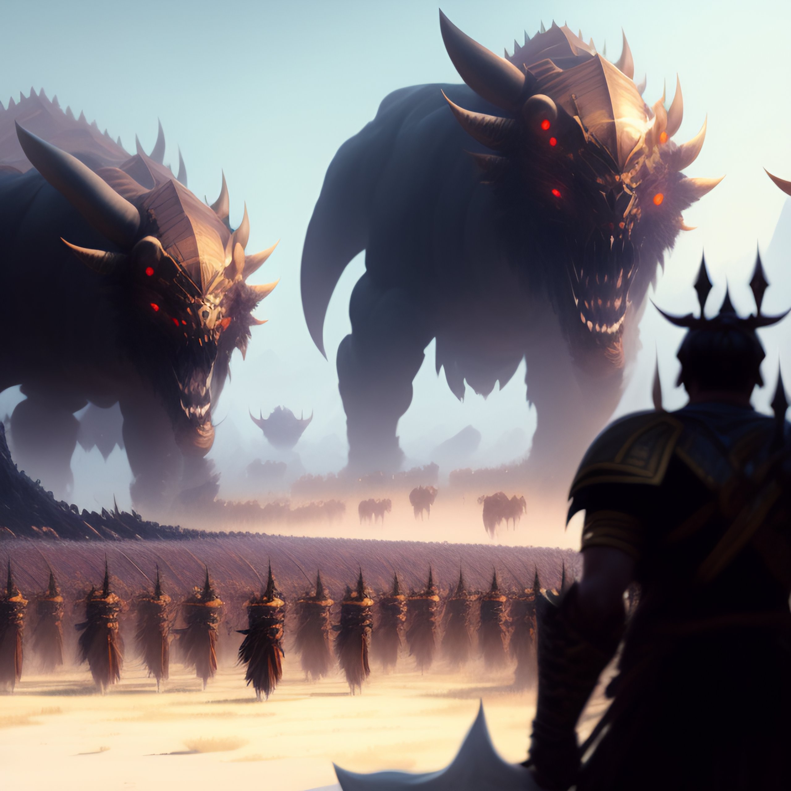 Lexica - A group of giant mostrous fomorians, battle formation, by greg ...