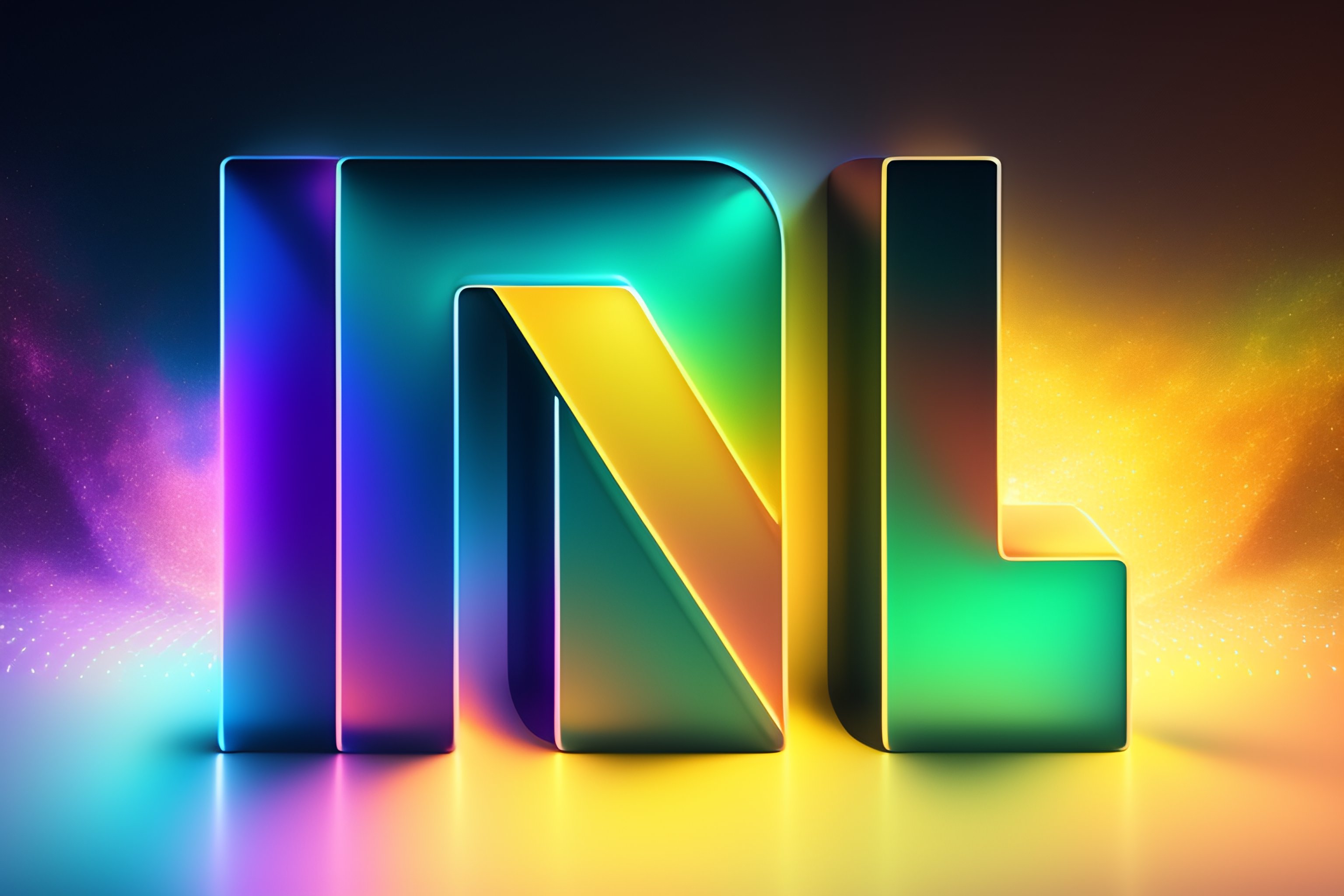 Lexica - Holographic background, minimalist, light, Letter