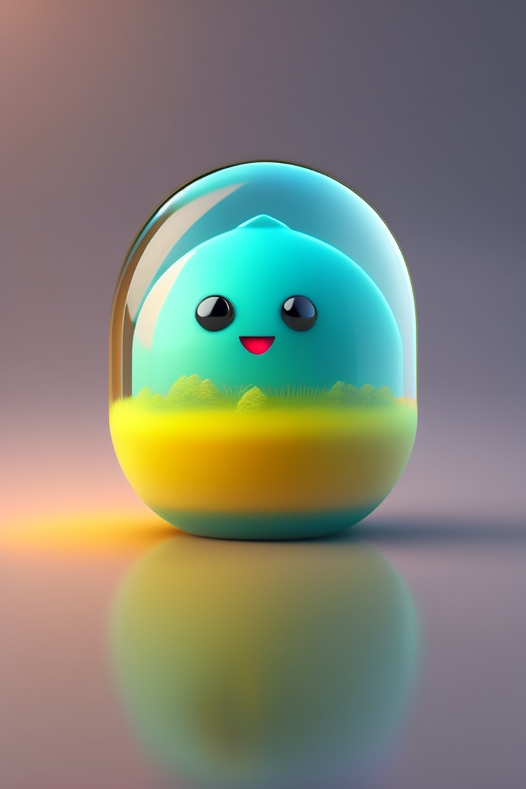 Lexica - Cute and adorable blob creature, small, round, like a drop of ...