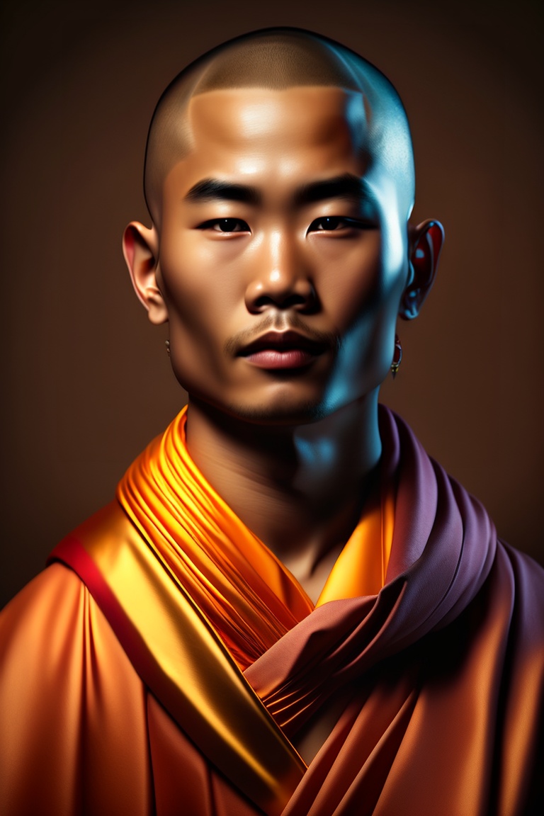 Lexica - A detailed potrait of a buddhist monk , sharp image,4k, dark ...