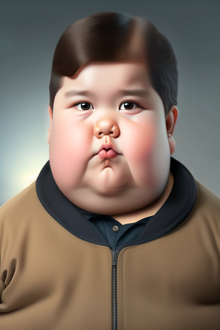 Lexica - A boy with a fat face, how was he with very fat people