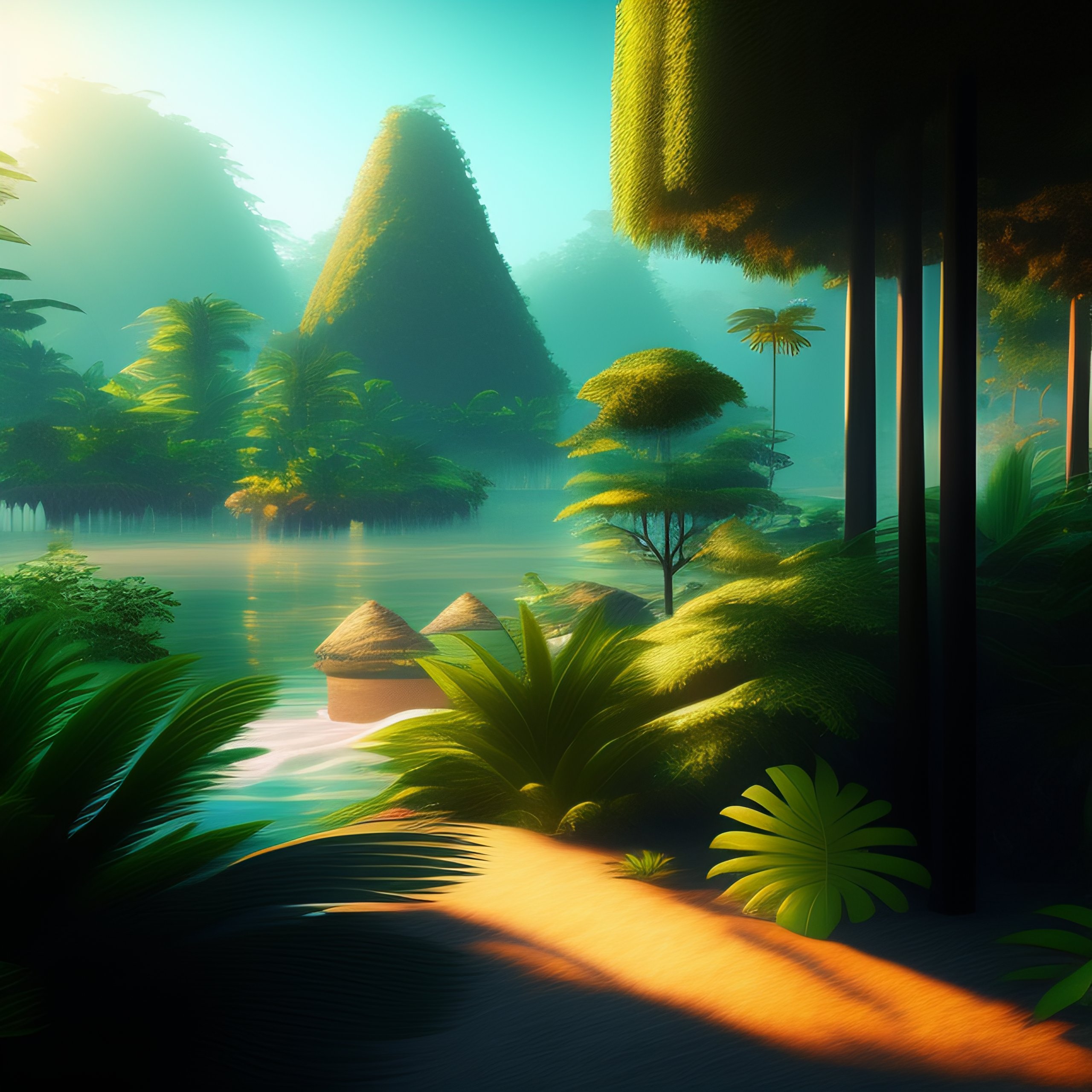 Lexica - Tropical forest, realistic, ultra detailed