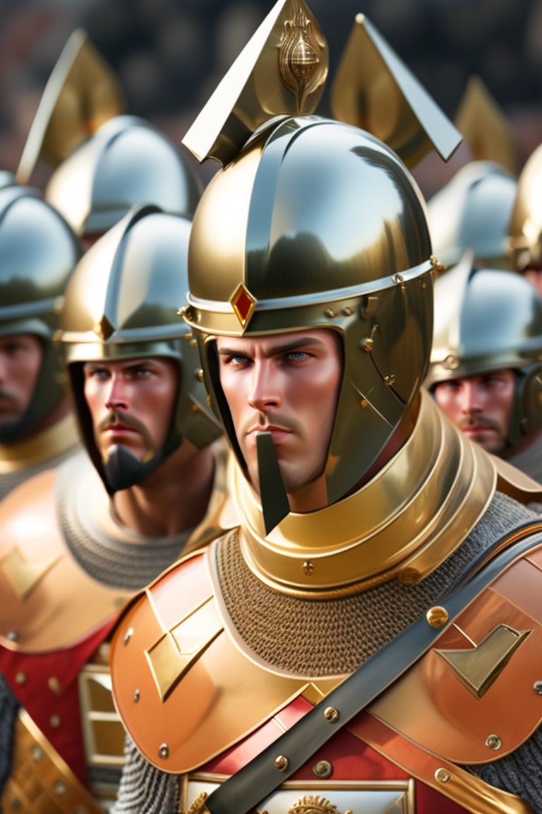 Lexica - Spartans in formation, shields raised