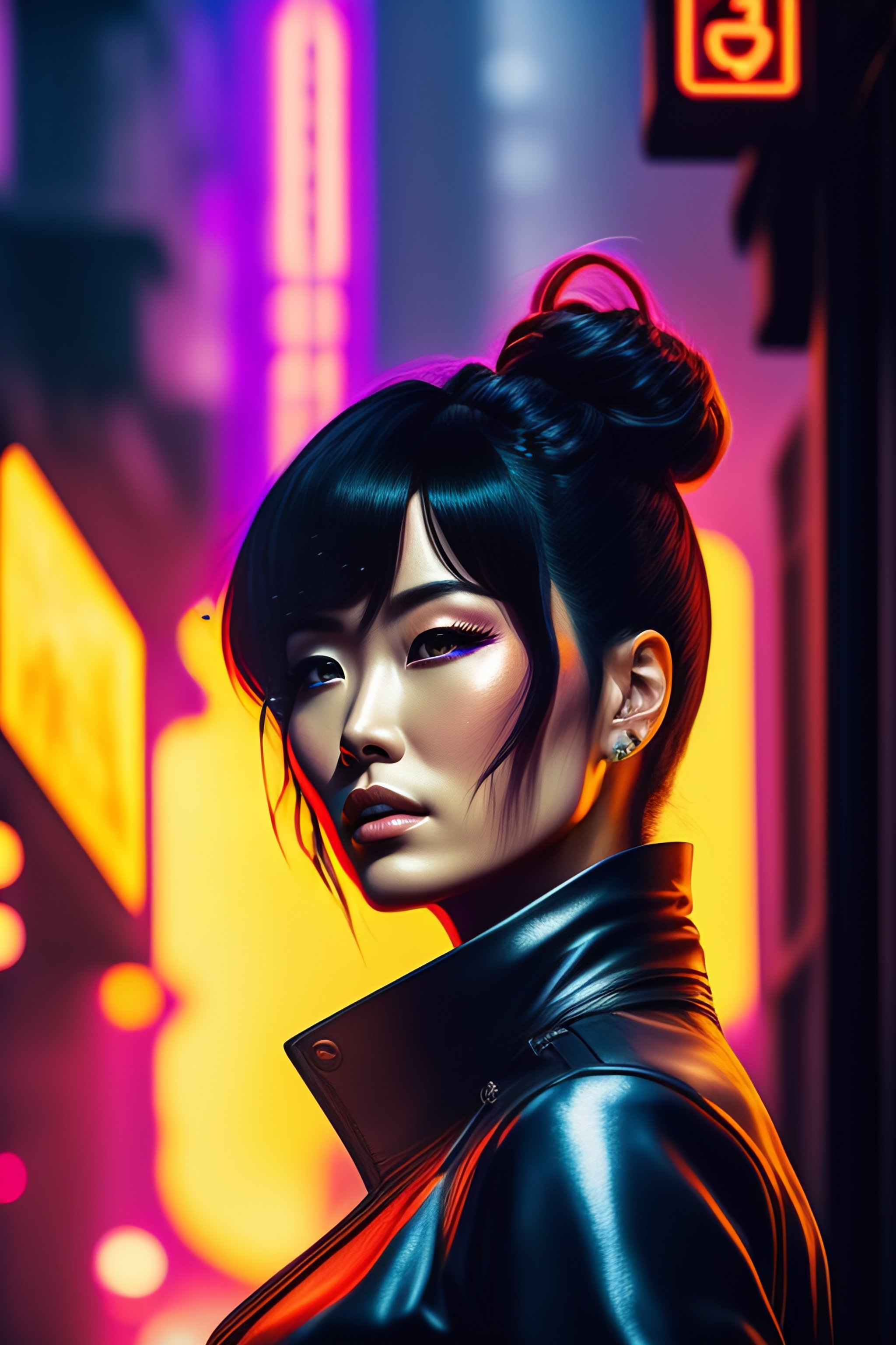 Lexica - Motoko Kusanagi in Blade Runner 2049, neo noir, cyberpunk ...
