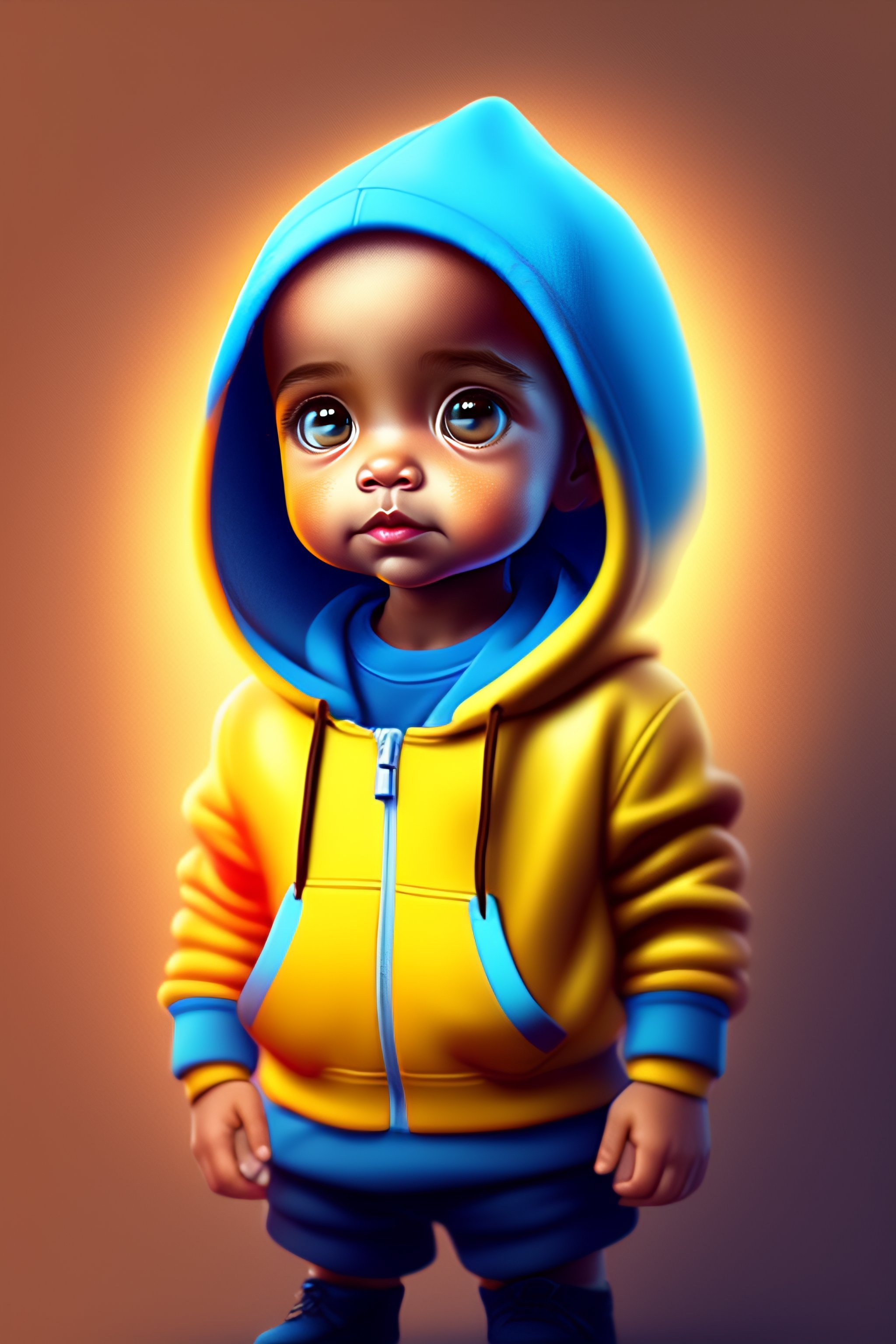 Lexica - Cute adorable cartoon tan bald male baby with brown eyes ...