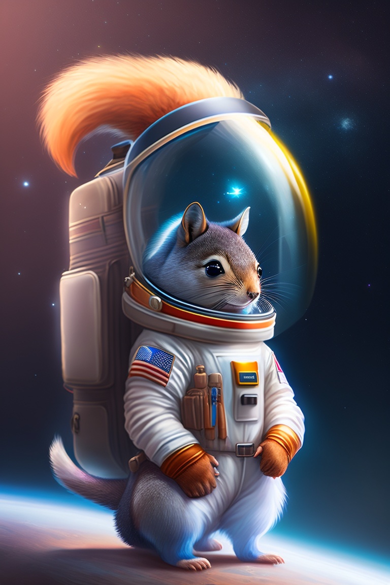 Lexica - A space squirrel in an astronaut suit, guardian of the galaxy ...