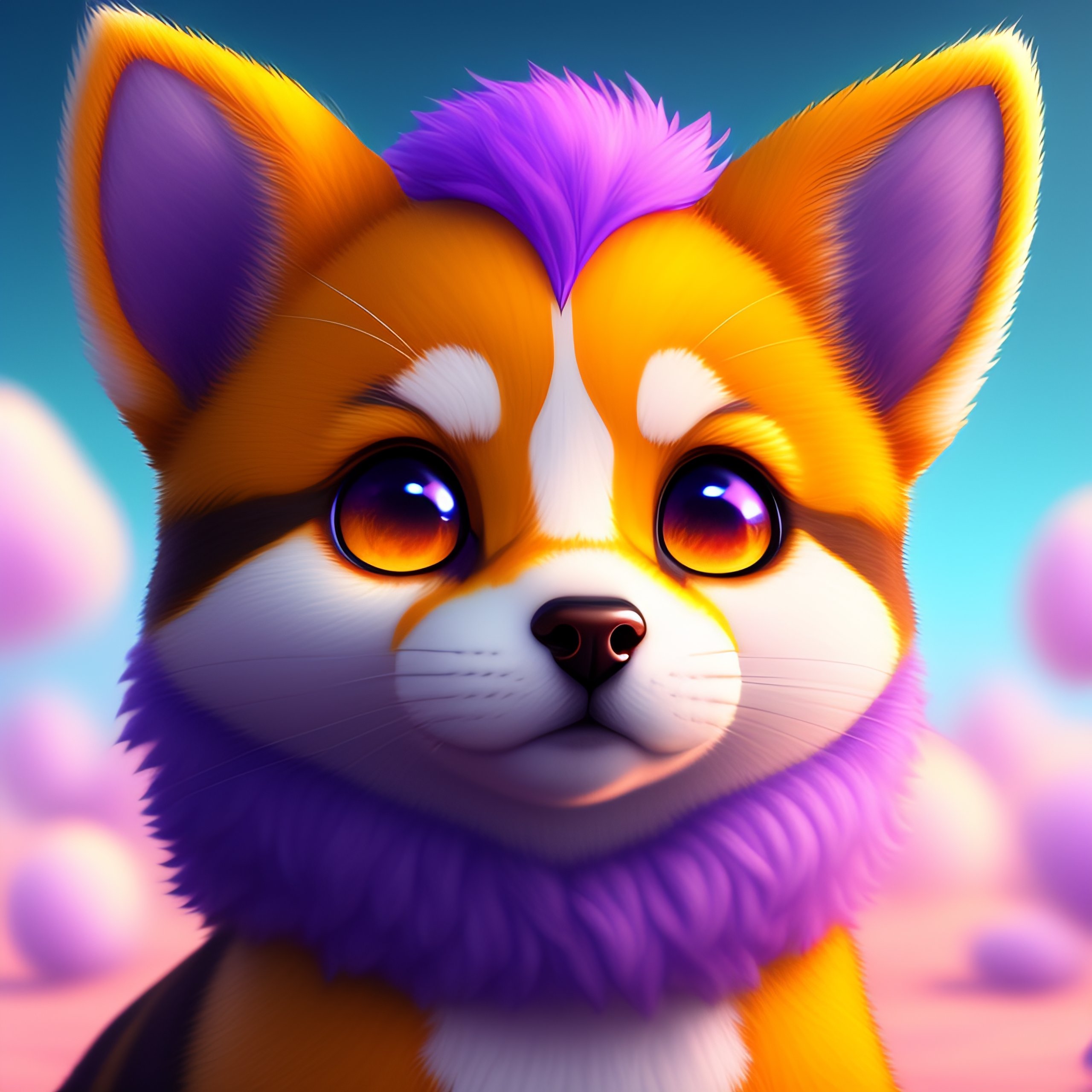 Lexica - A furry with lavender and yellow fur digital art cute anime ...