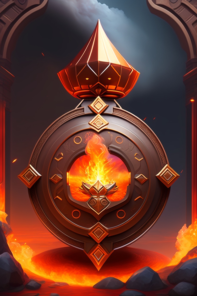 Lexica - Digital art illustration of Molten Core Medallion, a ...