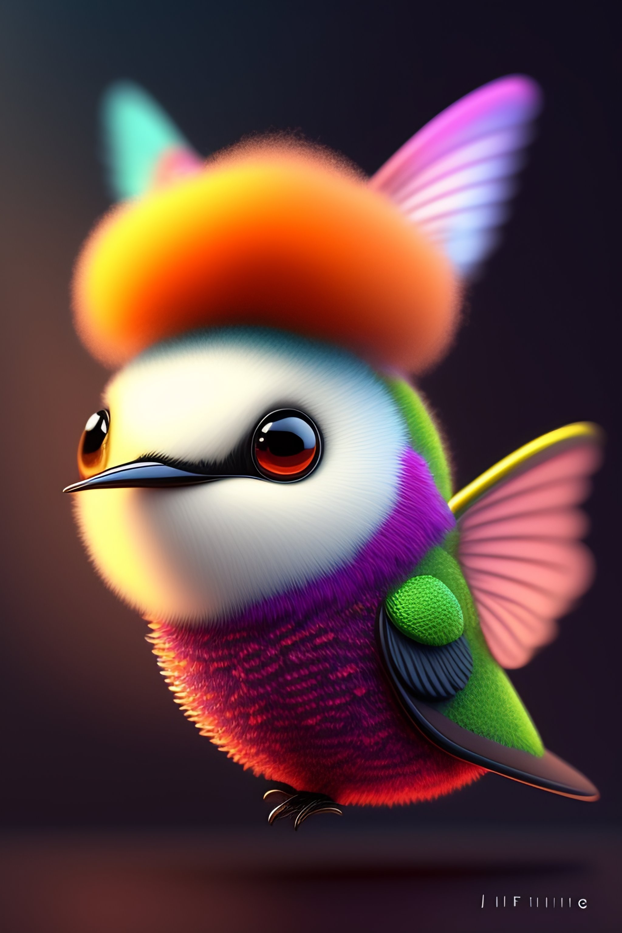 Lexica - A cute, fun-loving, fluffy cartoon hummingbird named jiffy ...